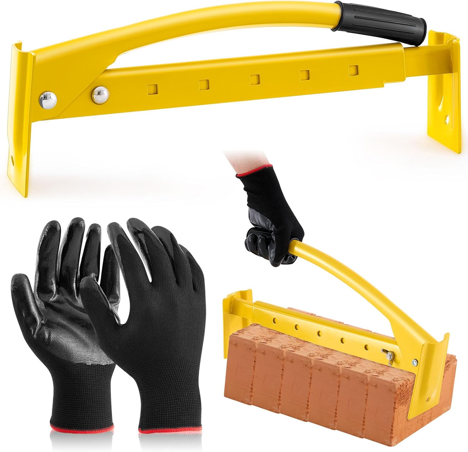 Lanties Adjustable Heavy Duty Brick Tongs Set Between Carry 6 to 10 ...