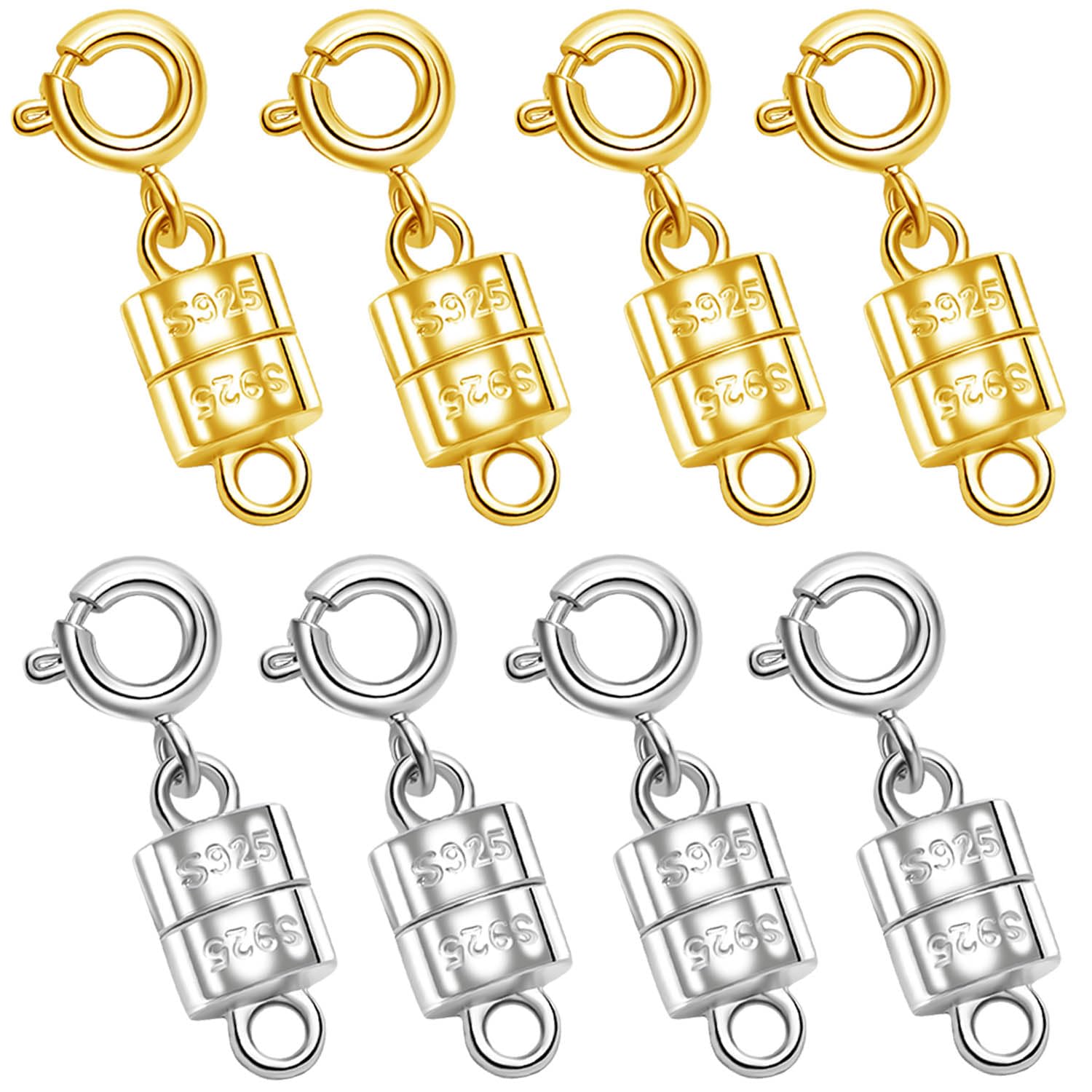 Amazon.com: S925 Sterling Silver Magnetic Necklace Clasps and Closures ...