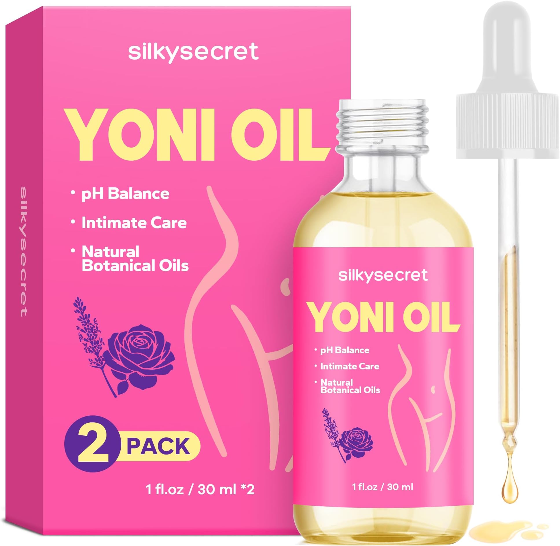 Amazon.com : SilkySecret Yoni Oil (60ml, 2 Packs), pH Balance ...