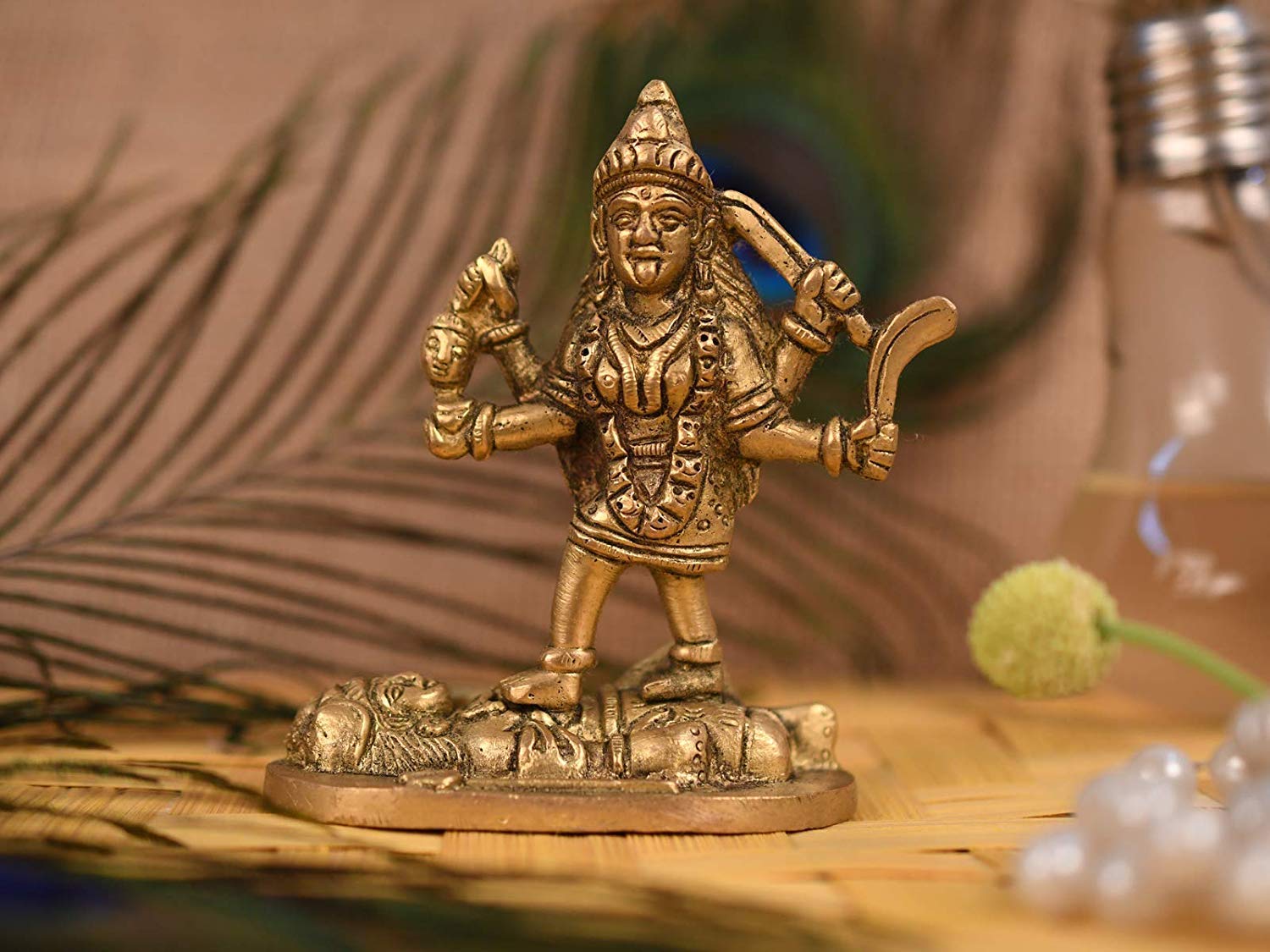 Buy CraftVatika Brass Small Maa Kali Devi Statue Hindu Religious ...