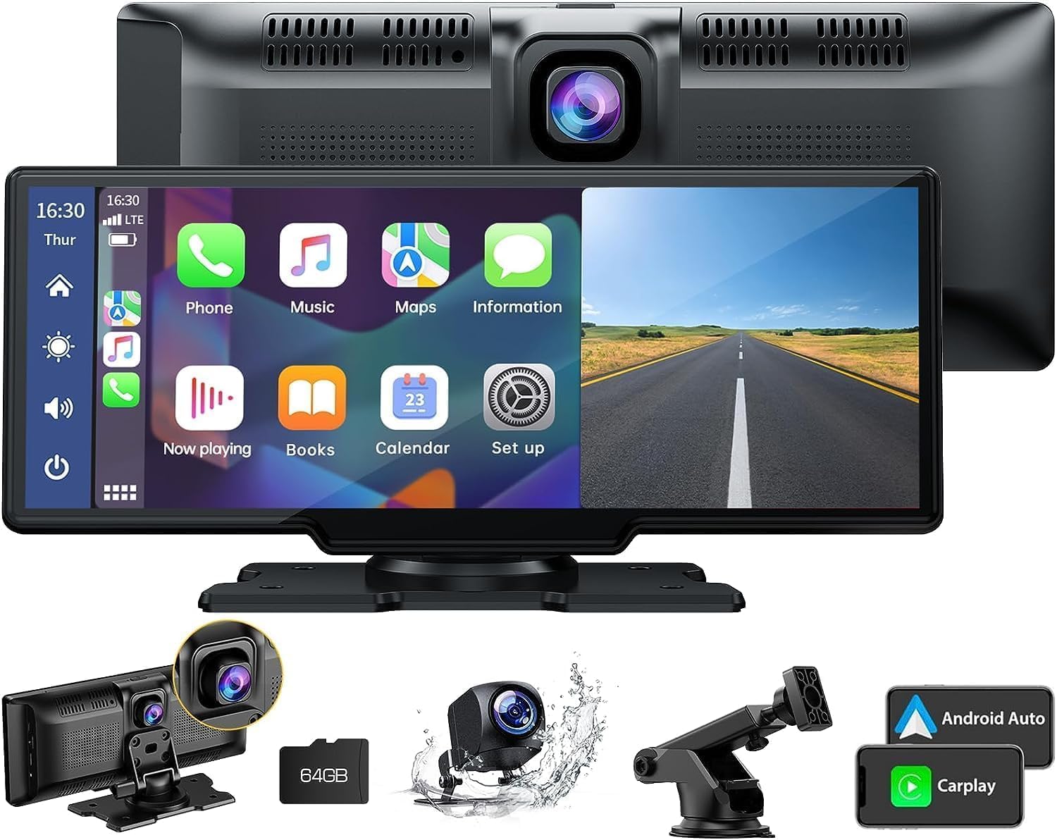 Amazon.com: 9-Inch Wireless Car Stereo with Carplay, Backup Camera, GPS ...