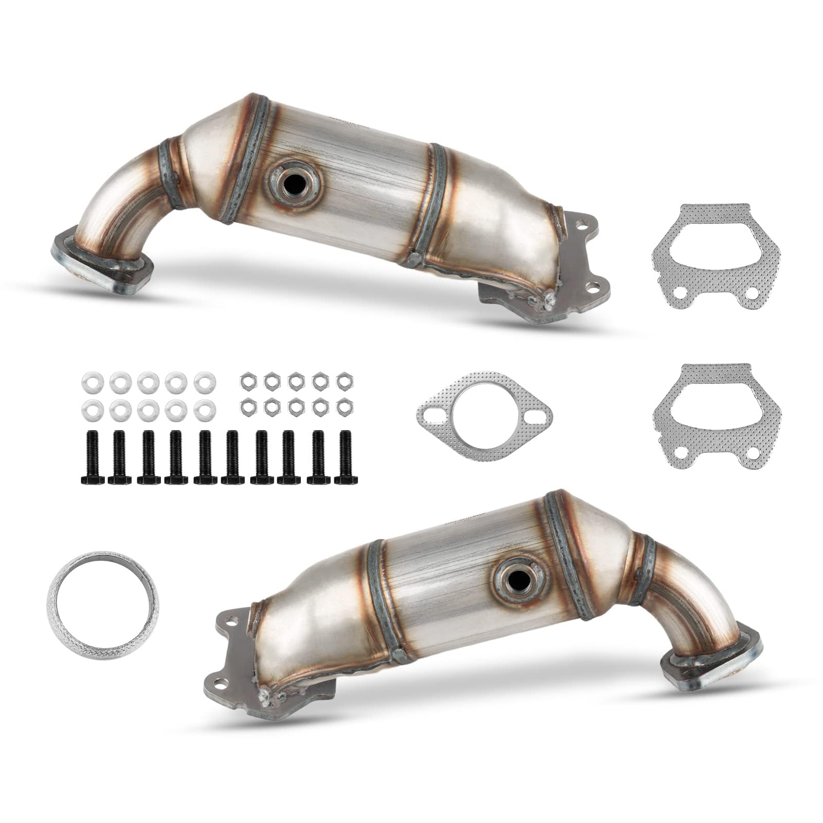Amazon.com: KAC 2pcs Front Rear High Flow Catalytic Converter Kit ...