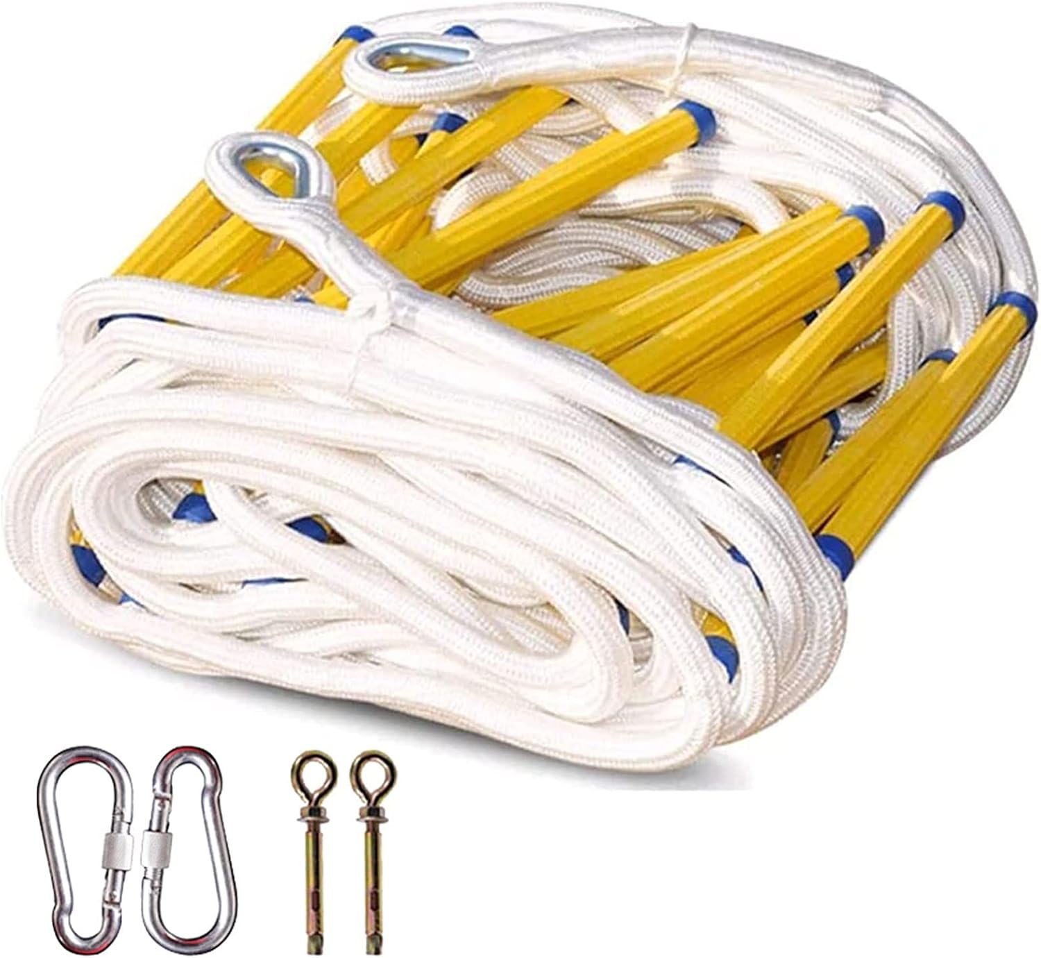 Amazon｜DHdhh 消防用ロープはしご 緊急難燃性ロープはしご 迅速に展開 消防用はしご 耐荷重926ポンドテスト済み/15M｜避難はしご 通販