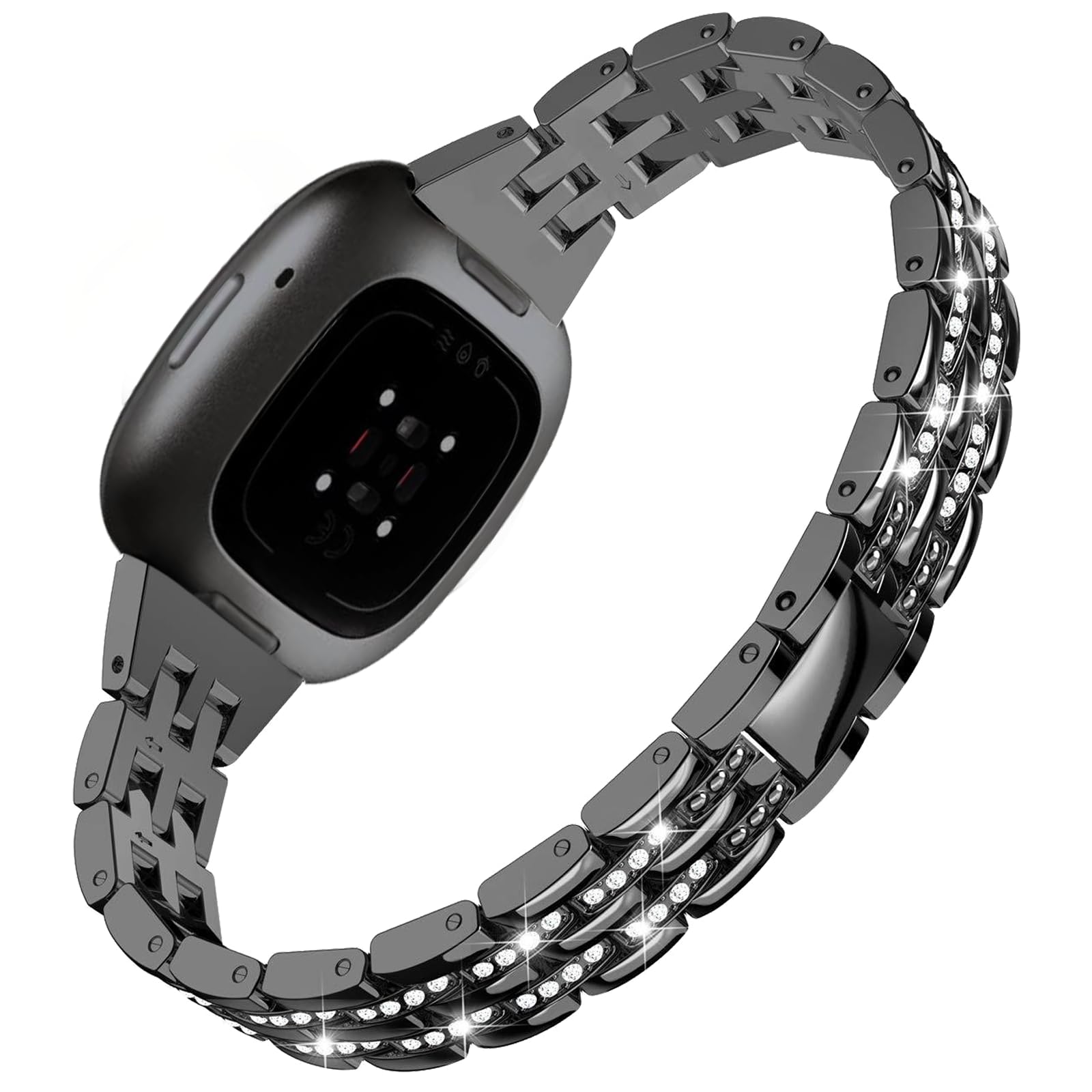 Amazon.com: Bling Metal Bands Compatible with Fitbit Versa 4 for Women ...