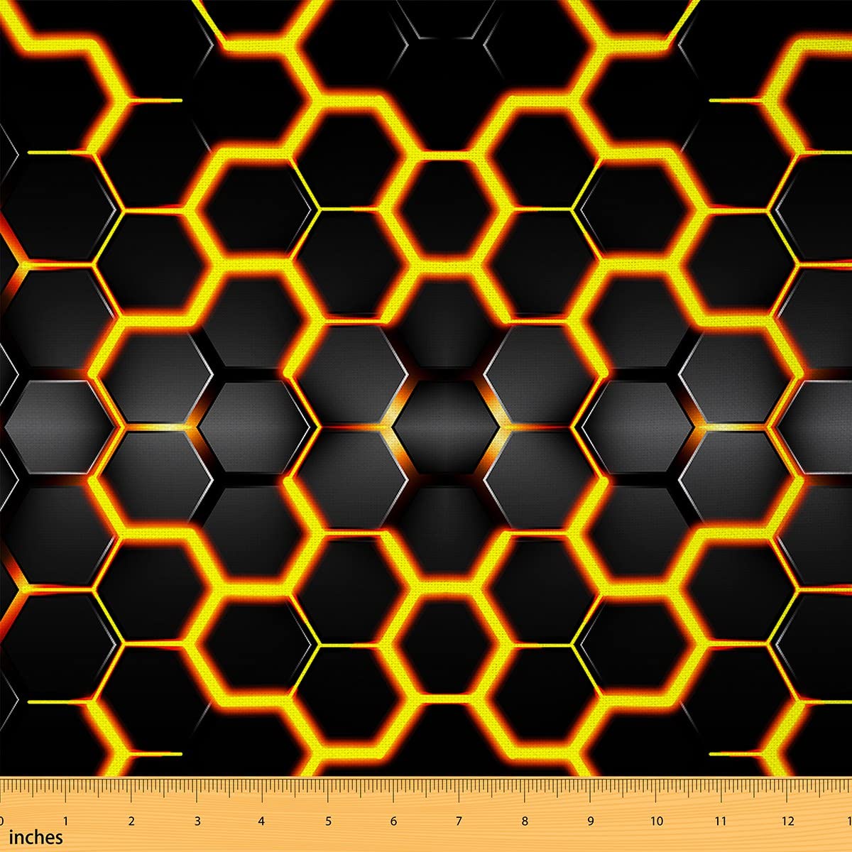 Yellow Honeycomb Pattern Hexagon Golden Honey (5.1cm X 5.9cm) 27.2cm X