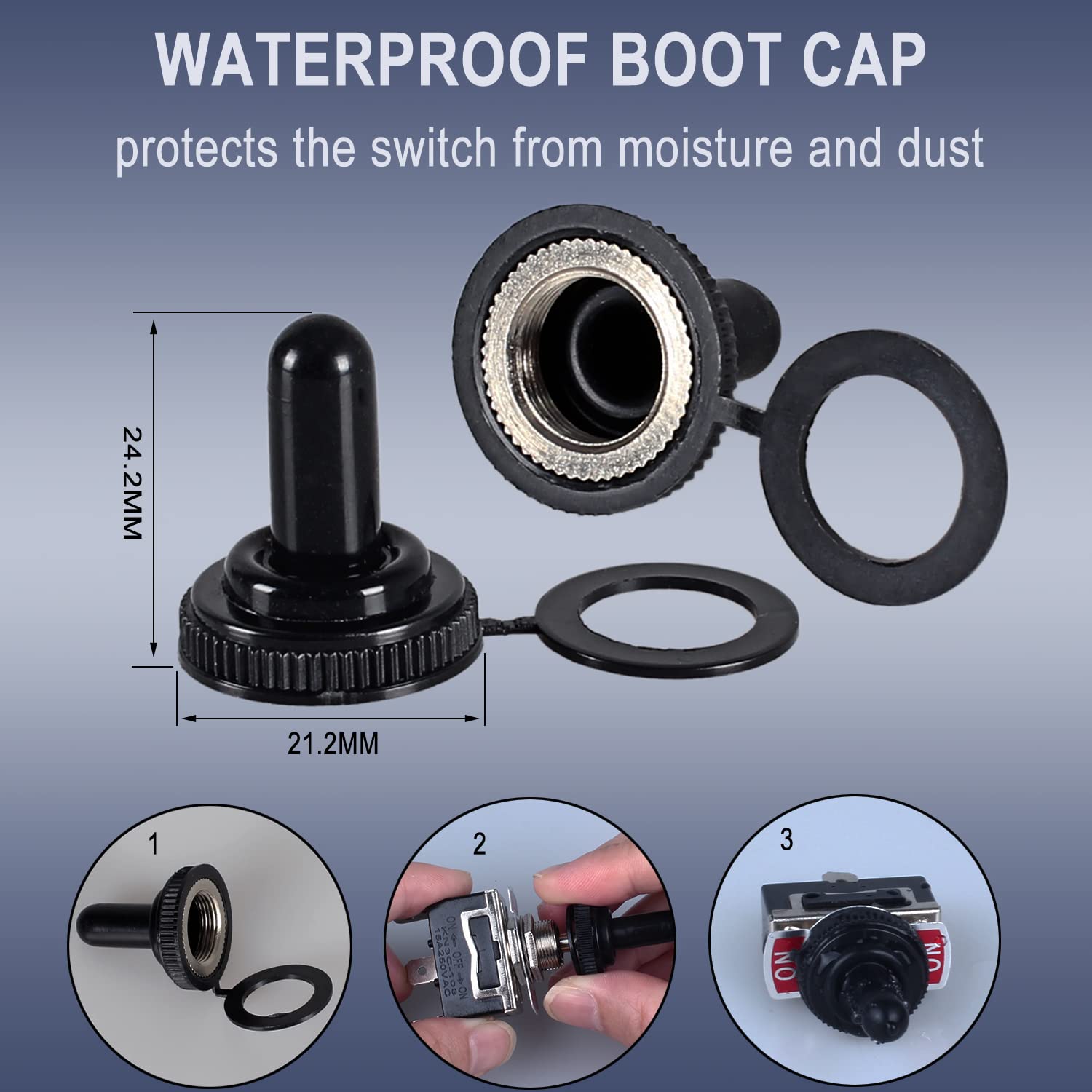 Snapklik.com : DMWD 2pcs Heavy Duty Rocker Toggle Switch 30A 12VDC 20A ...