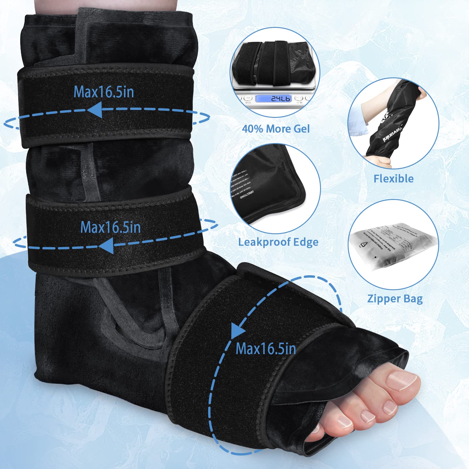 Snapklik.com : XXL Ankle Foot Ice Pack Wrap For Foot Injuries, Full ...