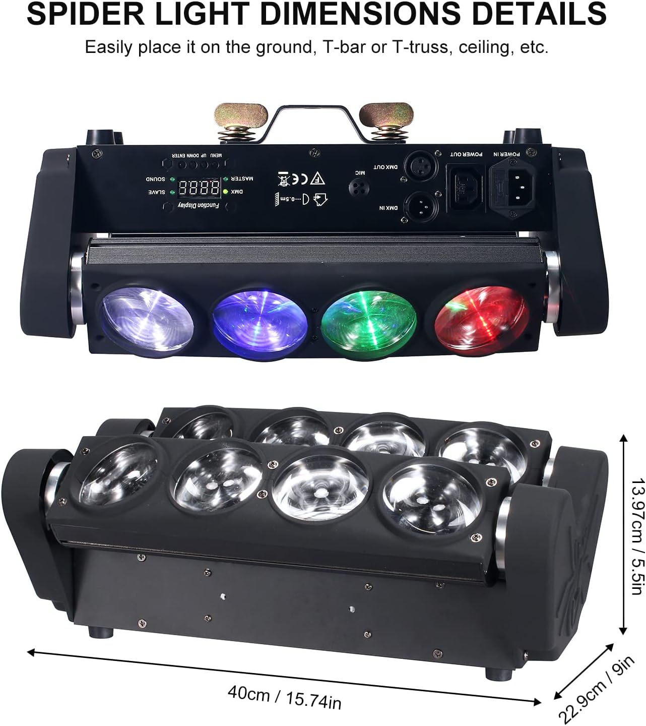 8x15W Spider Moving Head Light LED RGBW 4in1 Portable Stage Light ...