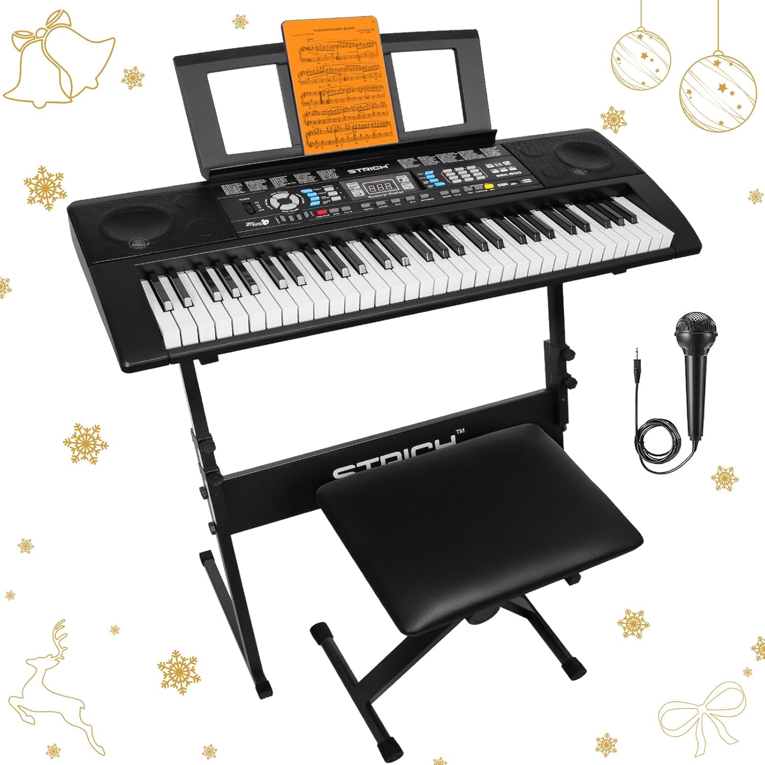 Amazon.com: Keyboard Piano 61 Key, STRICH Electric Piano Keyboard Set ...