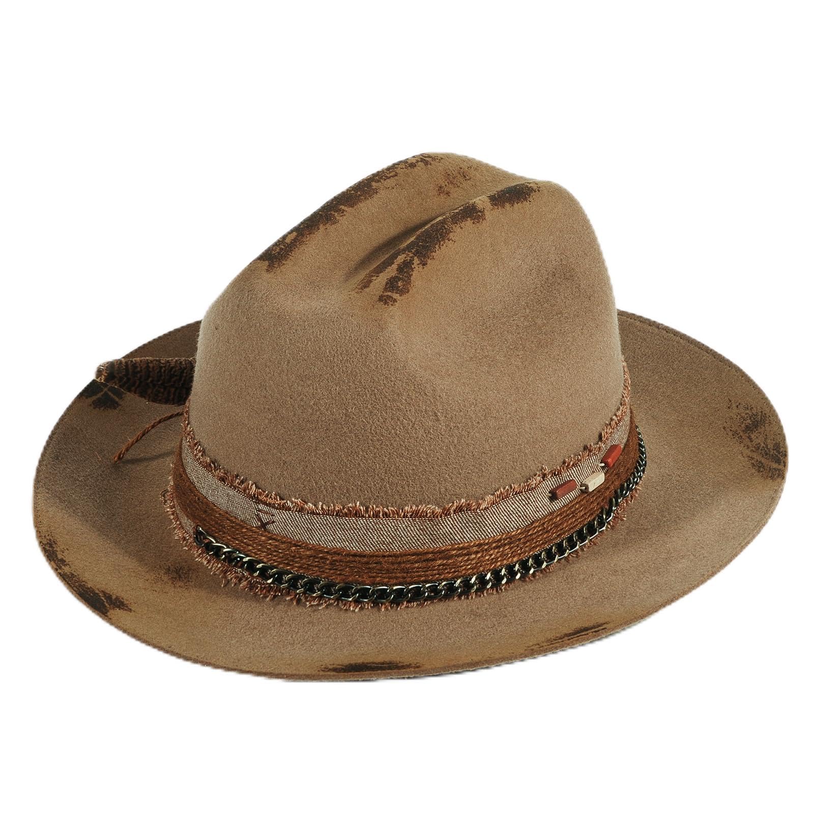 Snapklik.com : Open Road Hat Cowboy Fedora Hat Pure Wool Felt Hat ...