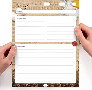 Amazon.com: Full Size Recipe Pages 8.5x11'' Double-Sided Paper, (25 ...