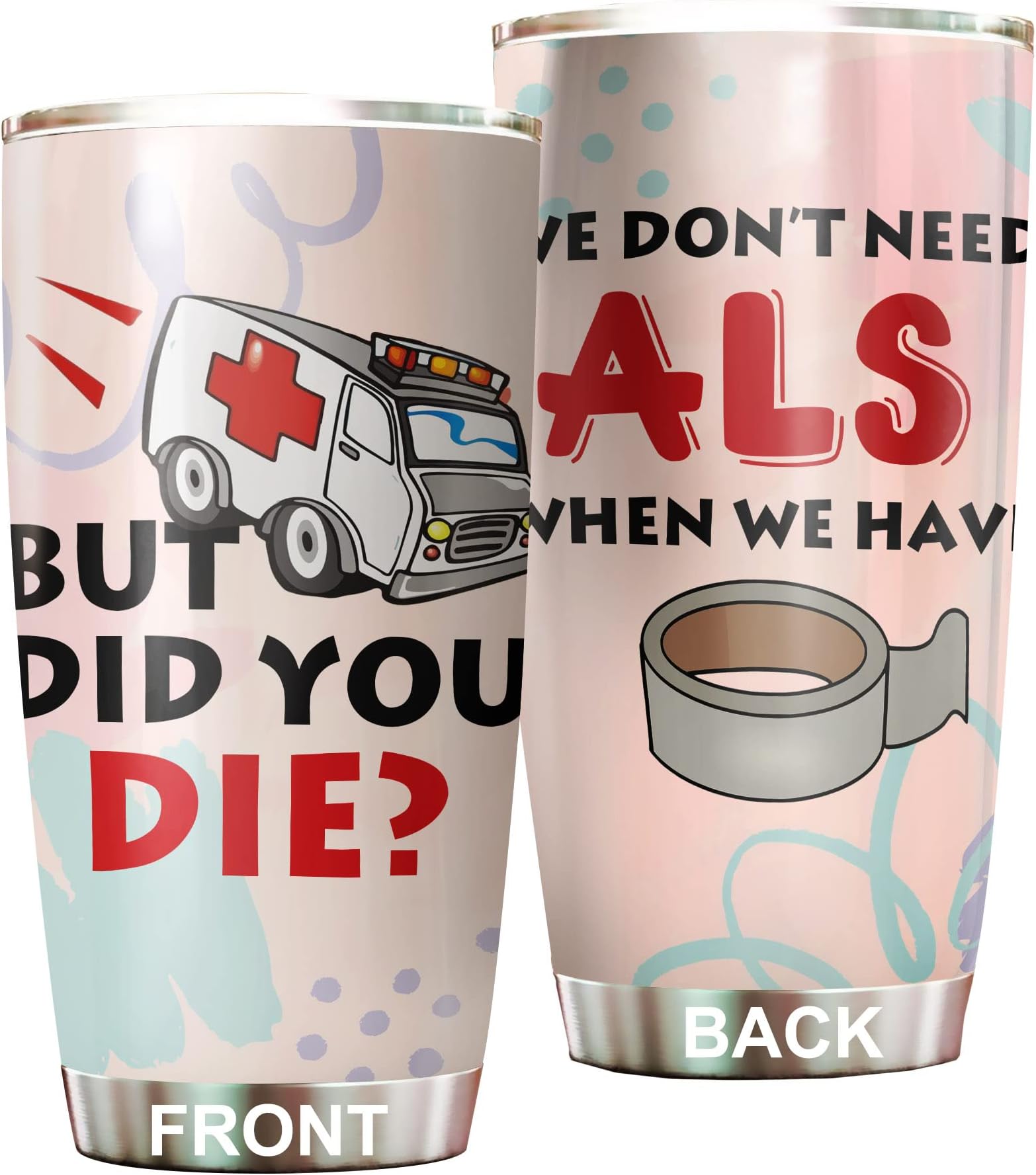 Amazon.com | MEDROC Paramedic Tumbler Stainless Steel 20oz, Siren and ...