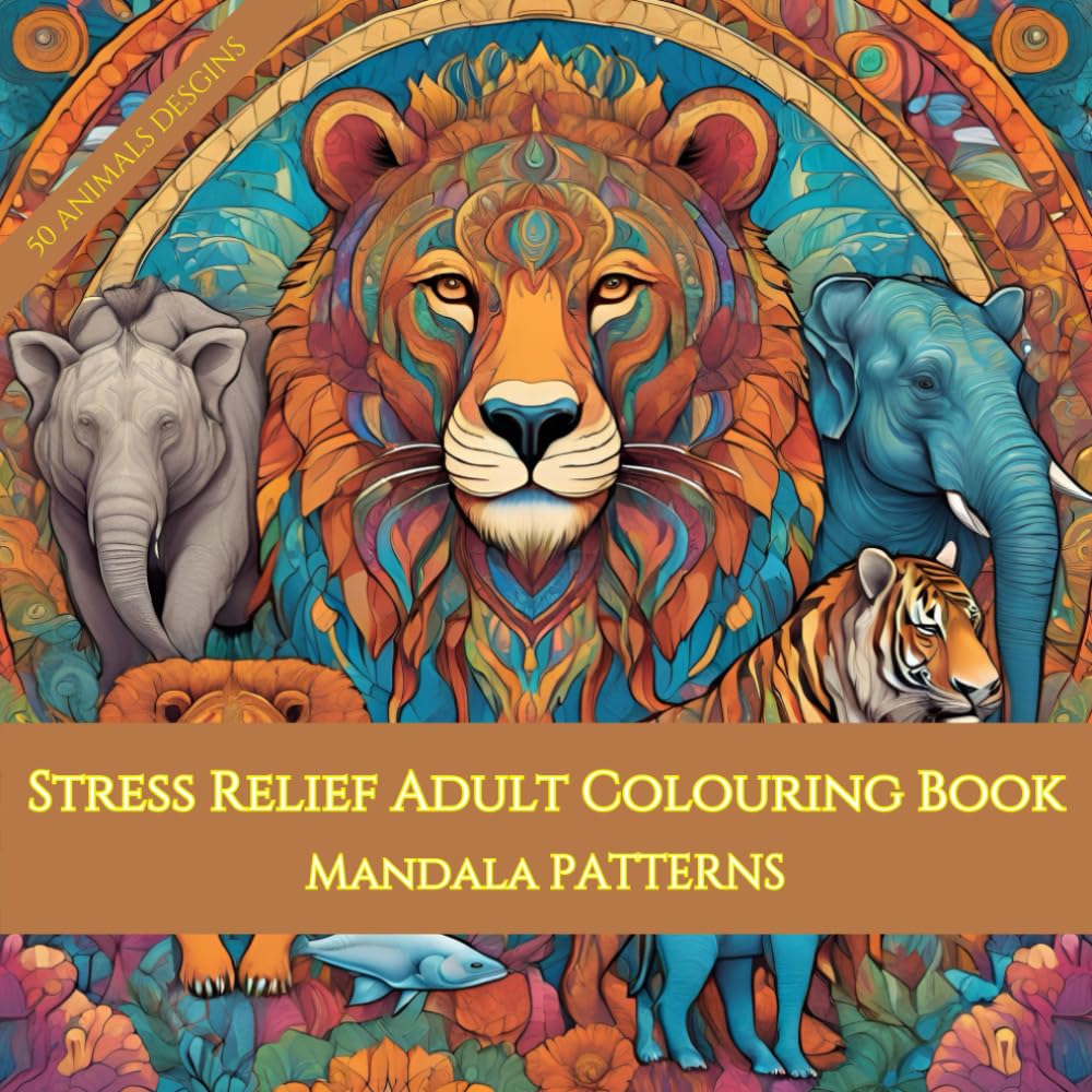 Amazon.com: Mandala Patterns Animals Colouring Book: Bold and Easy, 50 ...