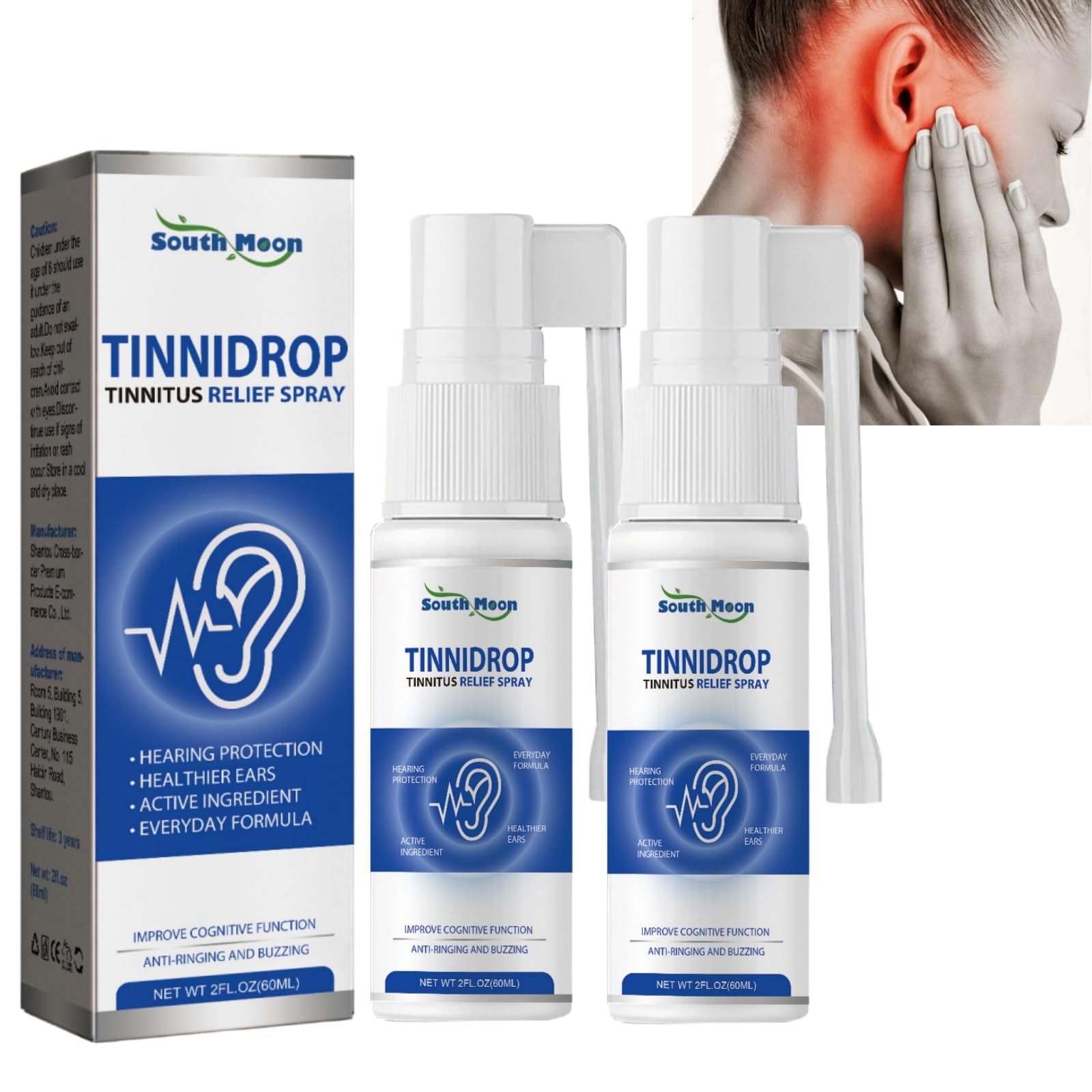 2PCS Tinnitus Relief Spray,Ear Ringing Spray,Ear Tinnitus Sprays ...