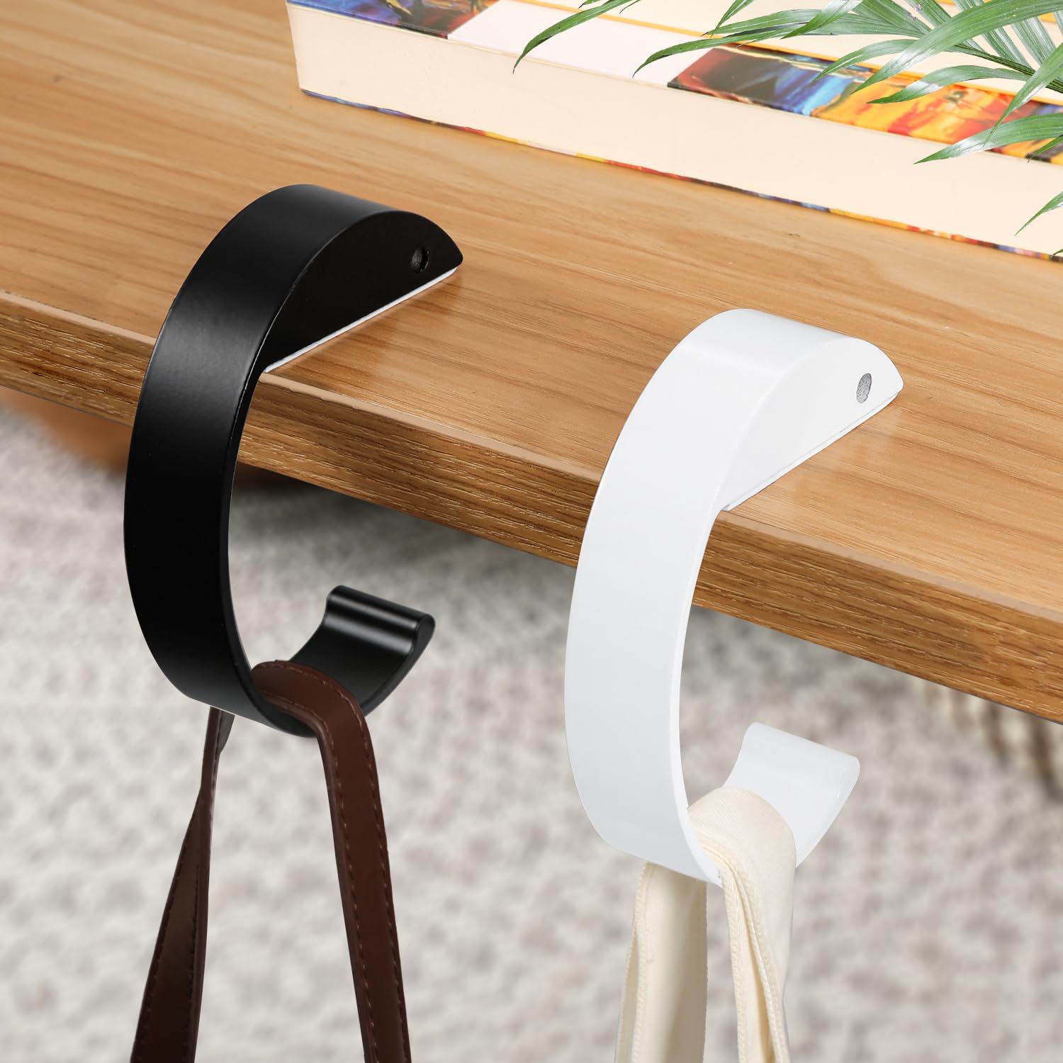 2pcs C-Shaped Desk Purse Hooks, Handbag Table Utility Hooks Desktop ...