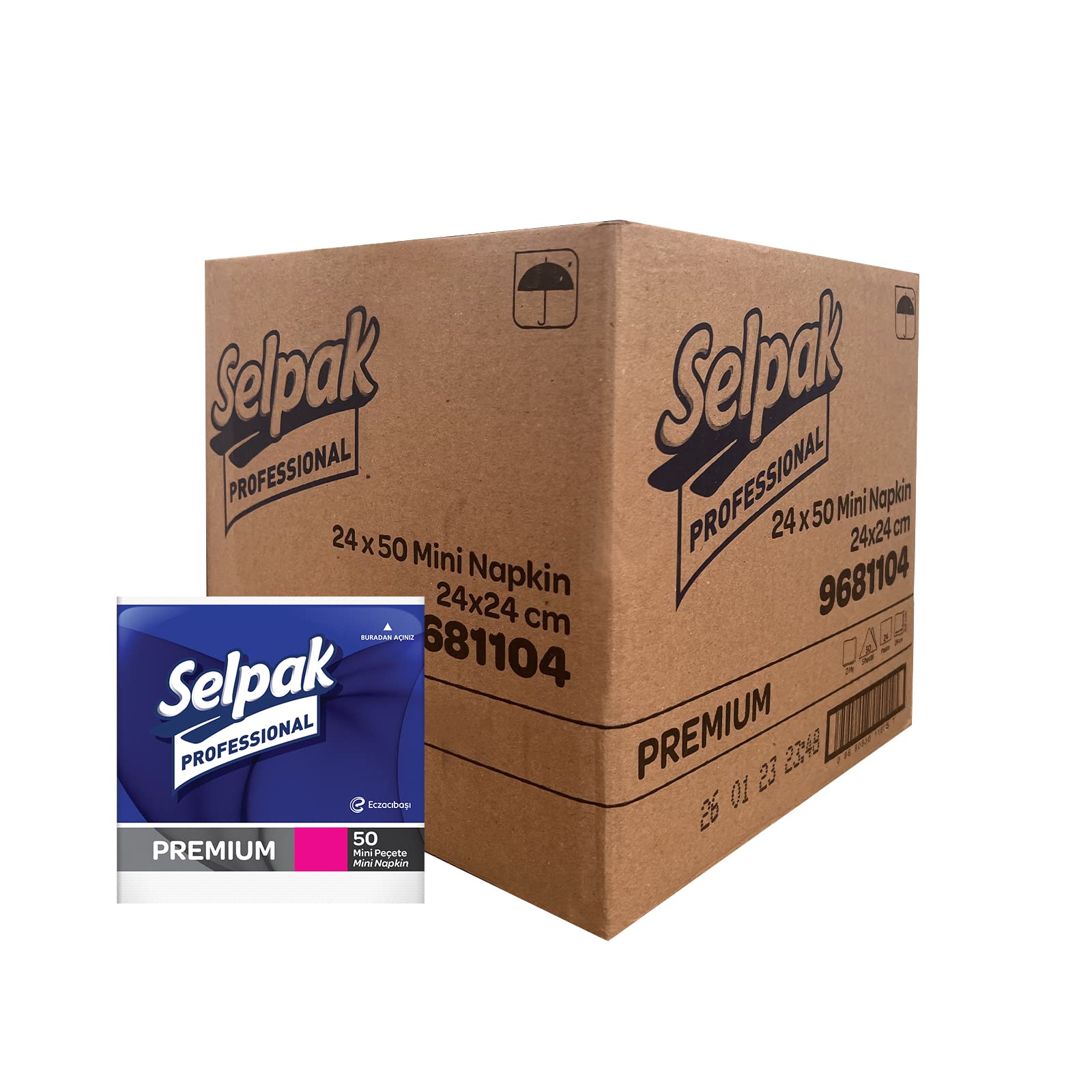 Selpak Professional Paper Napkins, 1200 Sheets, 24 Pack White Napkins ...