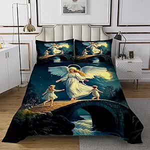Amazon.com: Erosebridal Guardian Angel Bedspread Set Ancient Mid ...