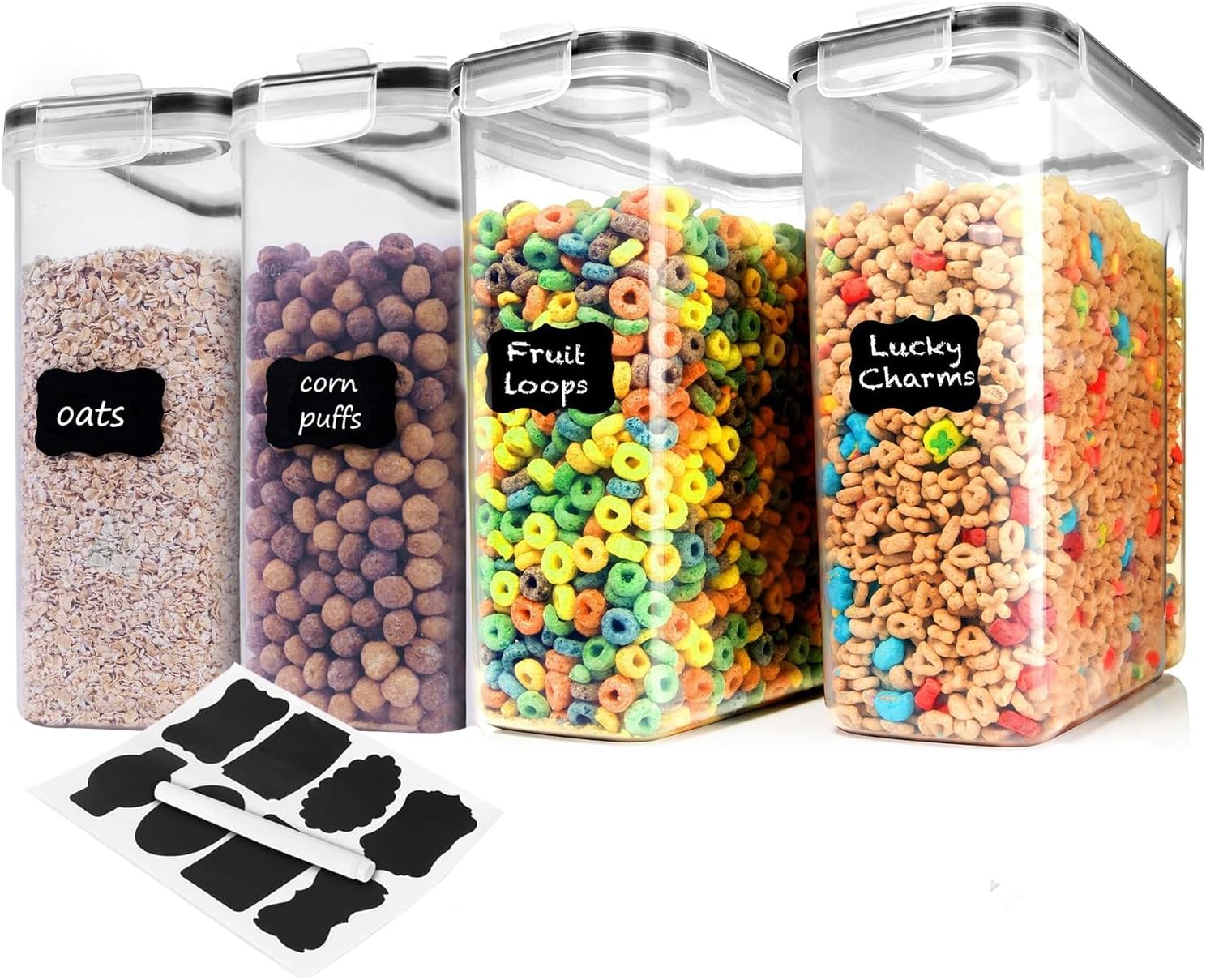 Amazon.com: DAN RIVER Cereal Containers | 4 Pack | Pantry Organizers ...