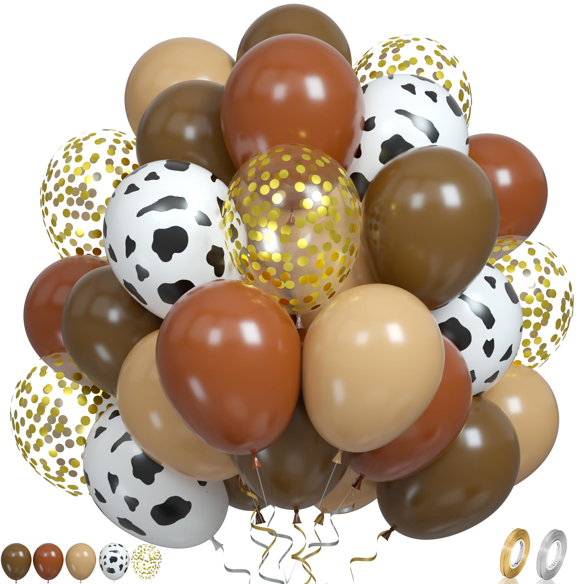 Amazon.com: Paready Cow Balloons, 60 Pcs Brown and Cow Print Balloons ...