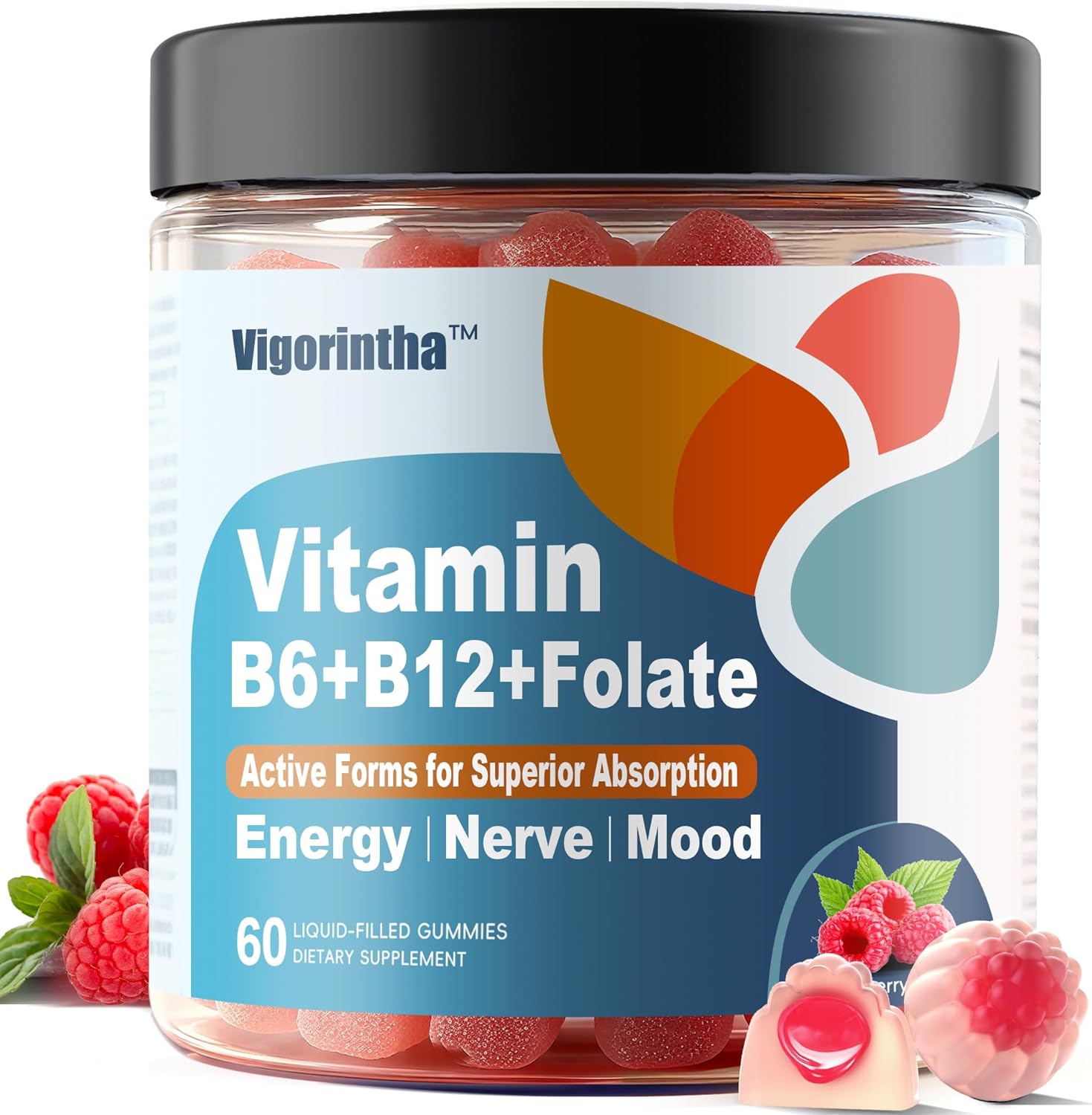 Amazon.com: Vigorintha Methylated Vitamin B6, B12 & Folate Gummies ...