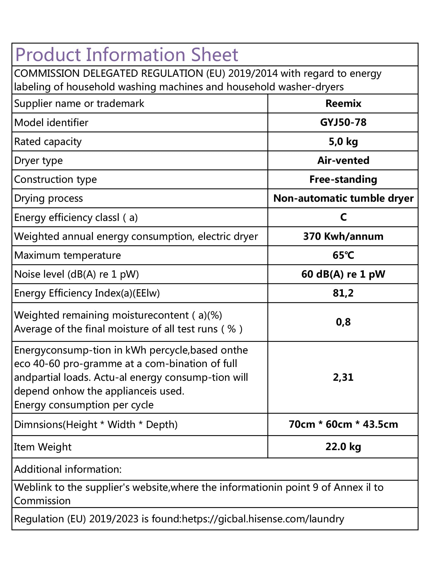 MNBVH Small Tumble Dryer, 5kg Vented Condenser - Portable & Compact ...