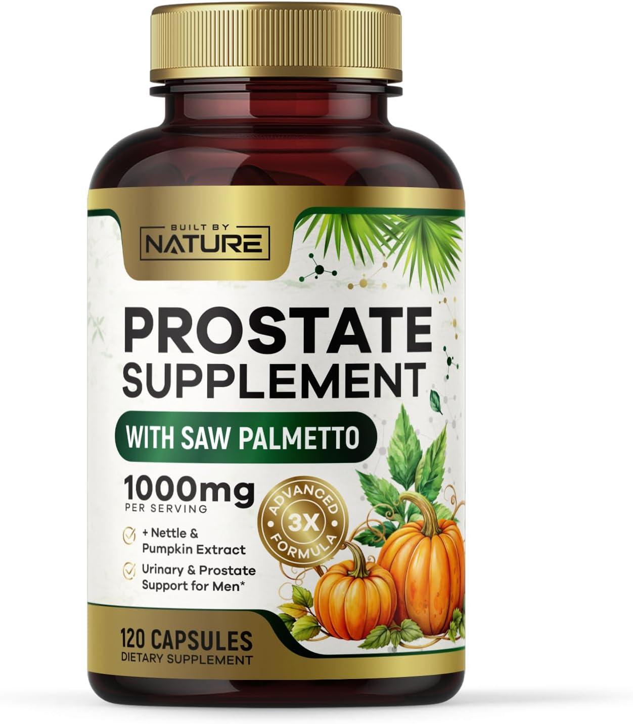 Amazon.com: Built by Nature Prostate Supplement with Saw Palmetto ...