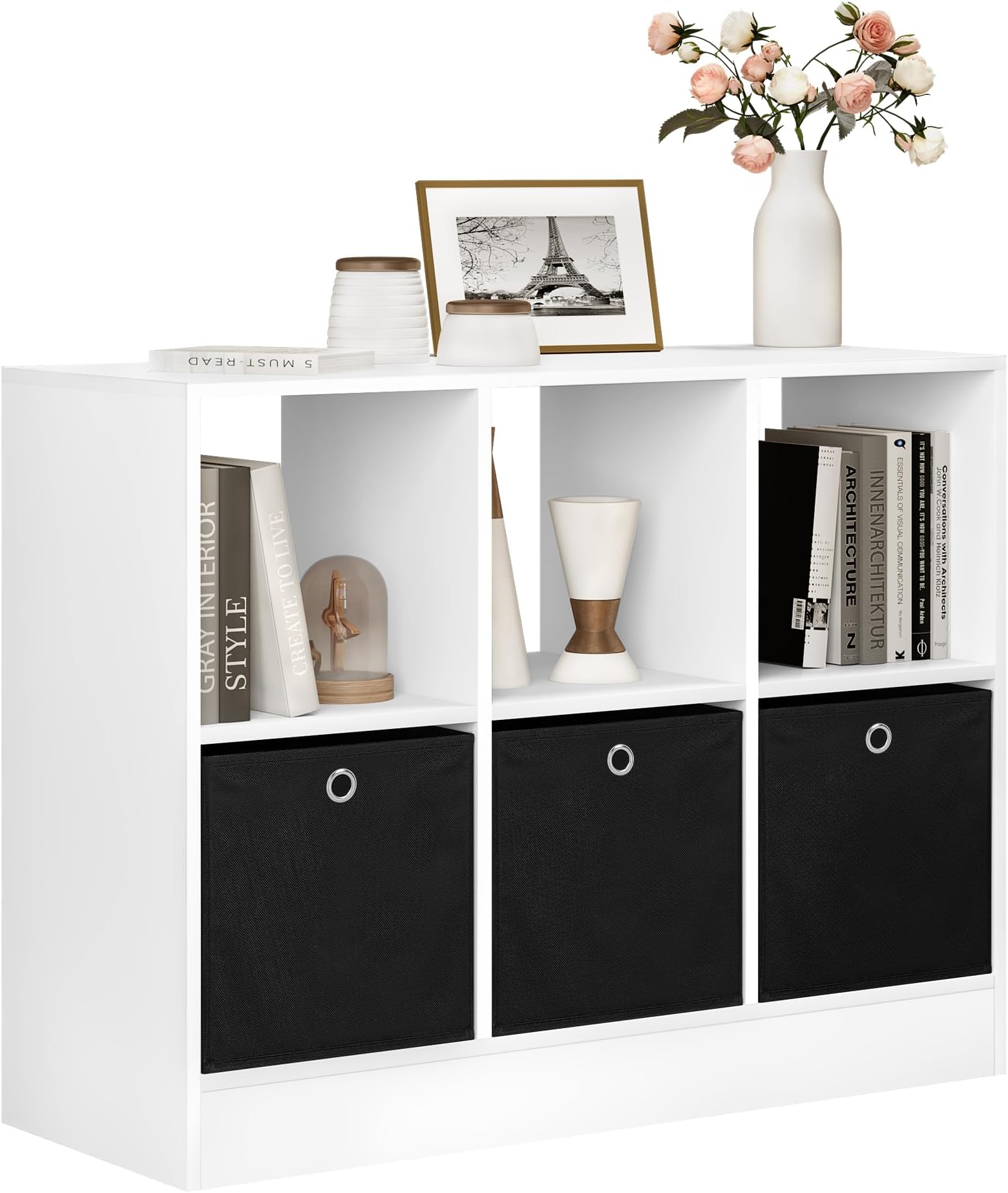 Hartleys White 8 Cube Unit and 4 Pink Storage Drawers : Amazon.co.uk ...