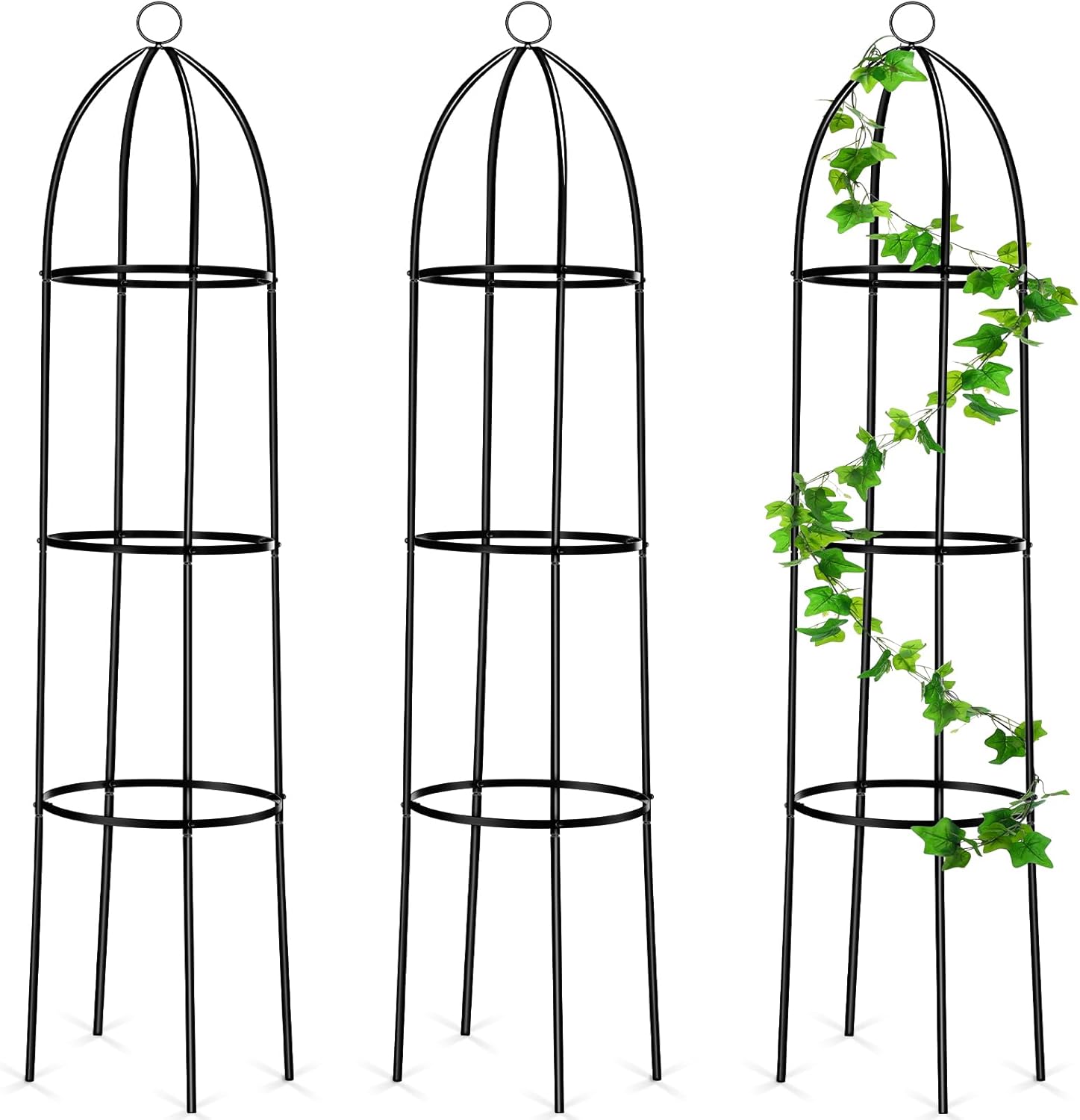Amazon.com : DoubleFill 3 Pack 6ft Metal Obelisk Trellis for Climbing ...