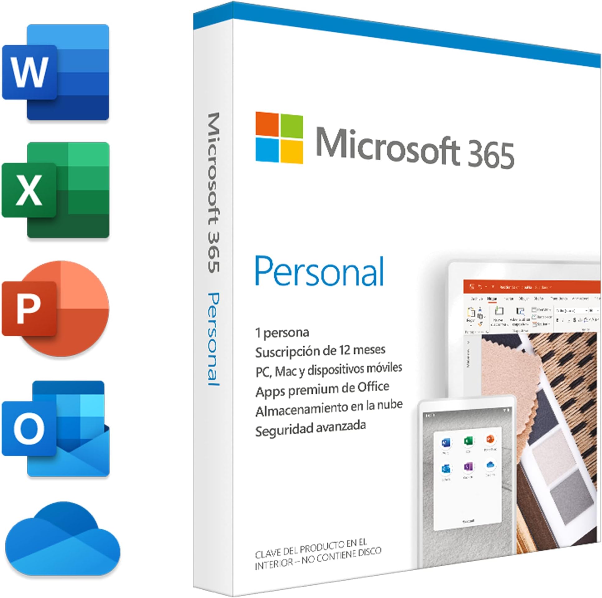 Microsoft 365 Personal | Suscripción anual | Para 1 PC o Mac, 1 tableta incluyendo iPad, Android ...