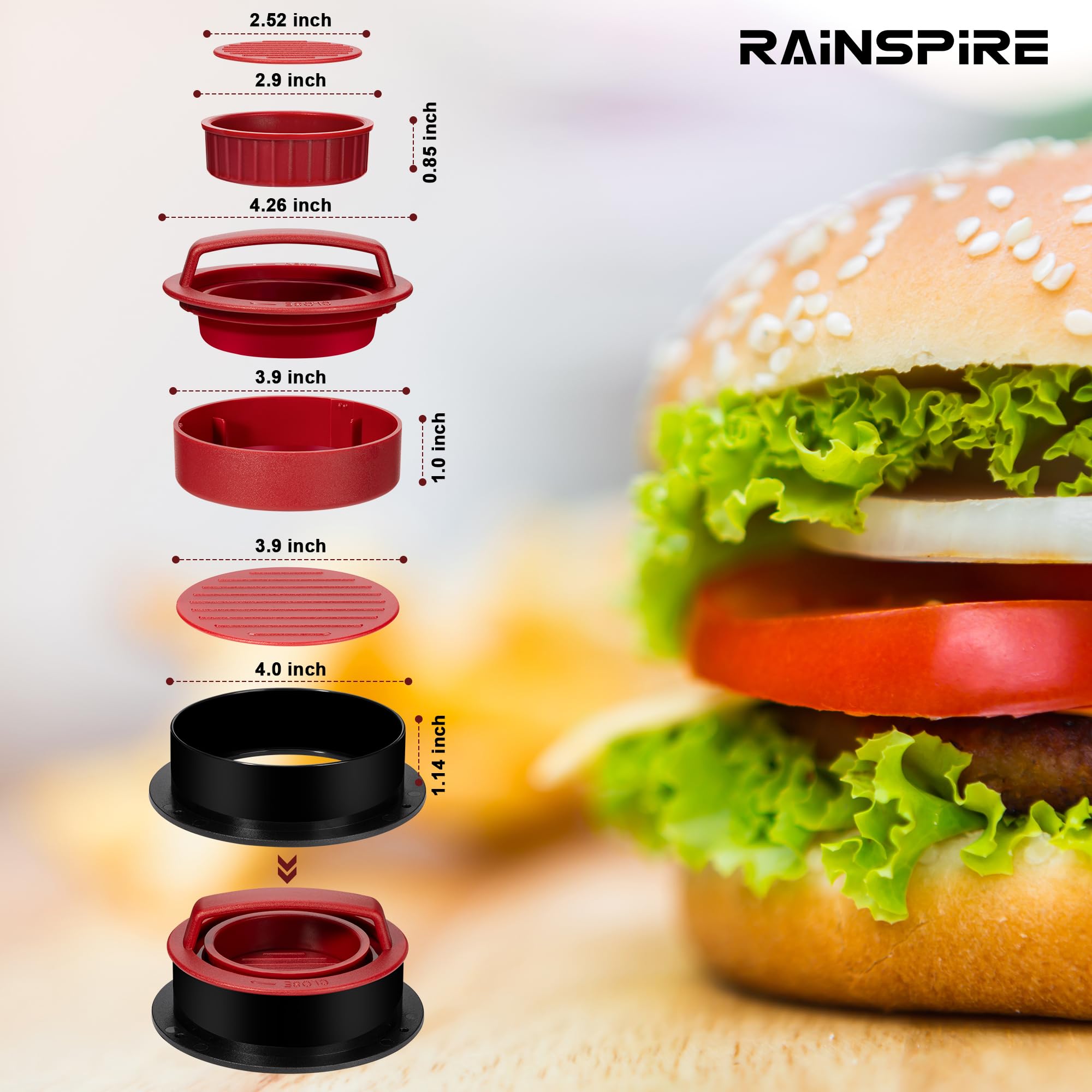 Snapklik.com : Hamburger Press Patty Maker, 3 In 1 Non-Stick Burger ...