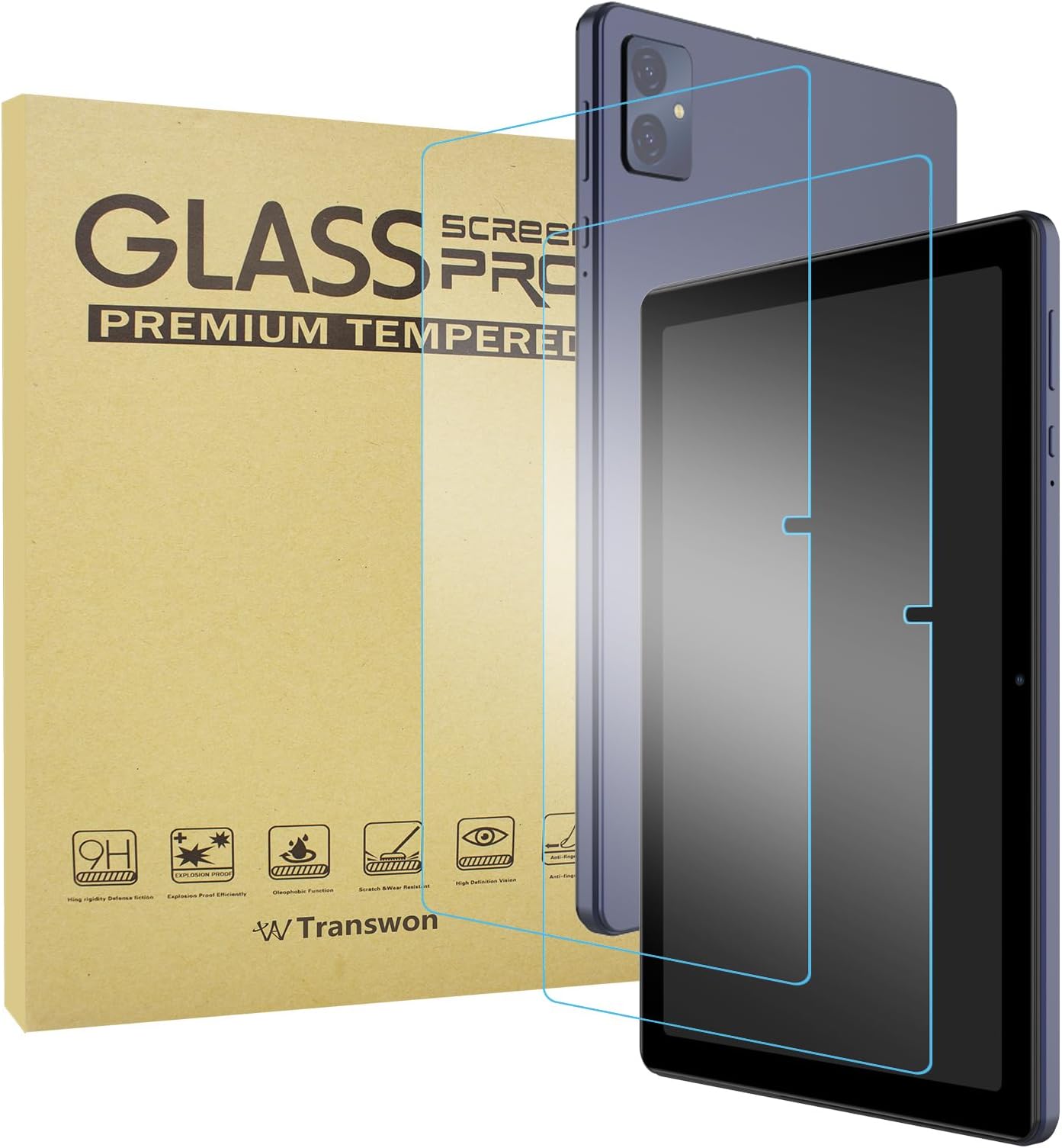 Amazon.com: Transwon (for T10/ T10M) 2PCS Tempered Glass Screen ...
