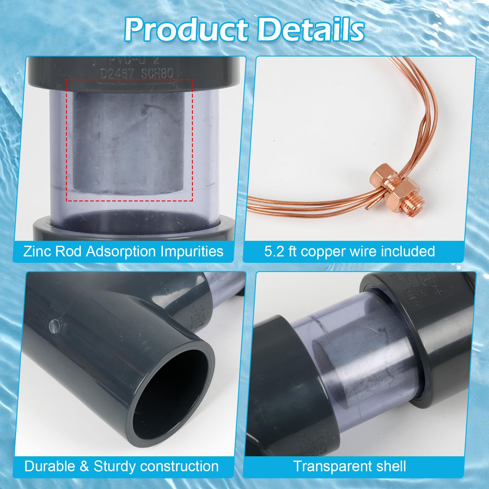 Snapklik.com : WMLBK Zinc Anode For Saltwater Pools 2 Inline Zinc Anode ...