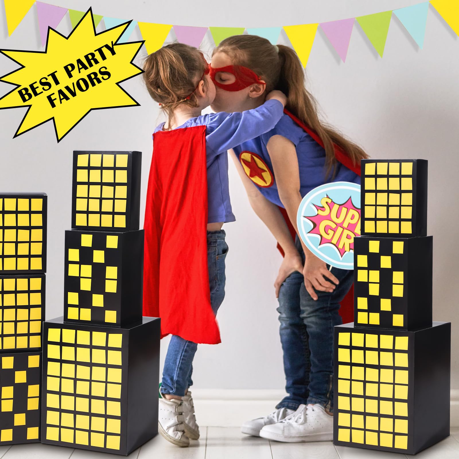 Amazon.com: Sonwyoung 8 Pcs Large Hero Party Decorations Boxes 3D City ...