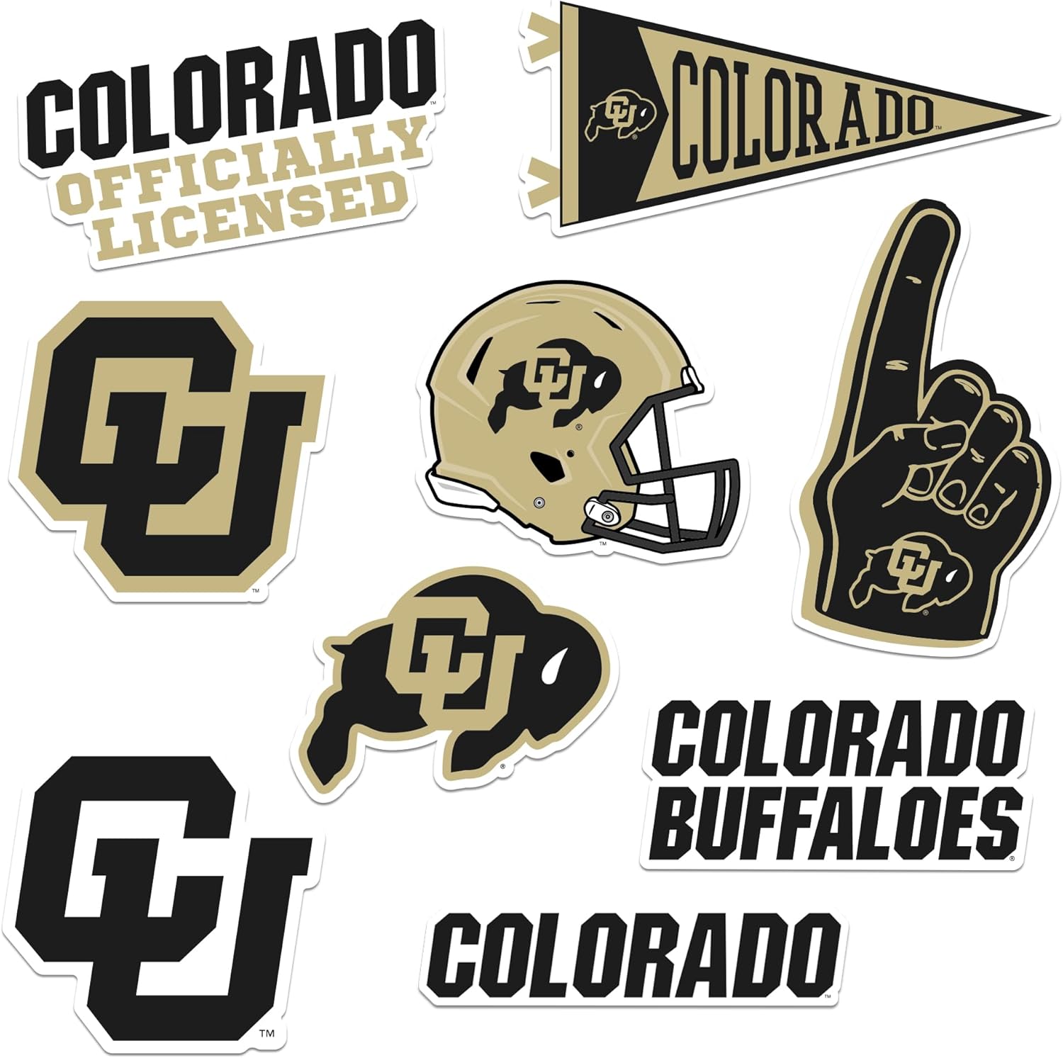 Amazon.com: University of Colorado 8ct Vinyl Large Deluxe Stickers ...