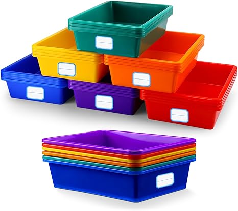 Amazon.com - Hoolerry 24 Pcs Plastic Cubby Storage Bins Classroom Cubby ...
