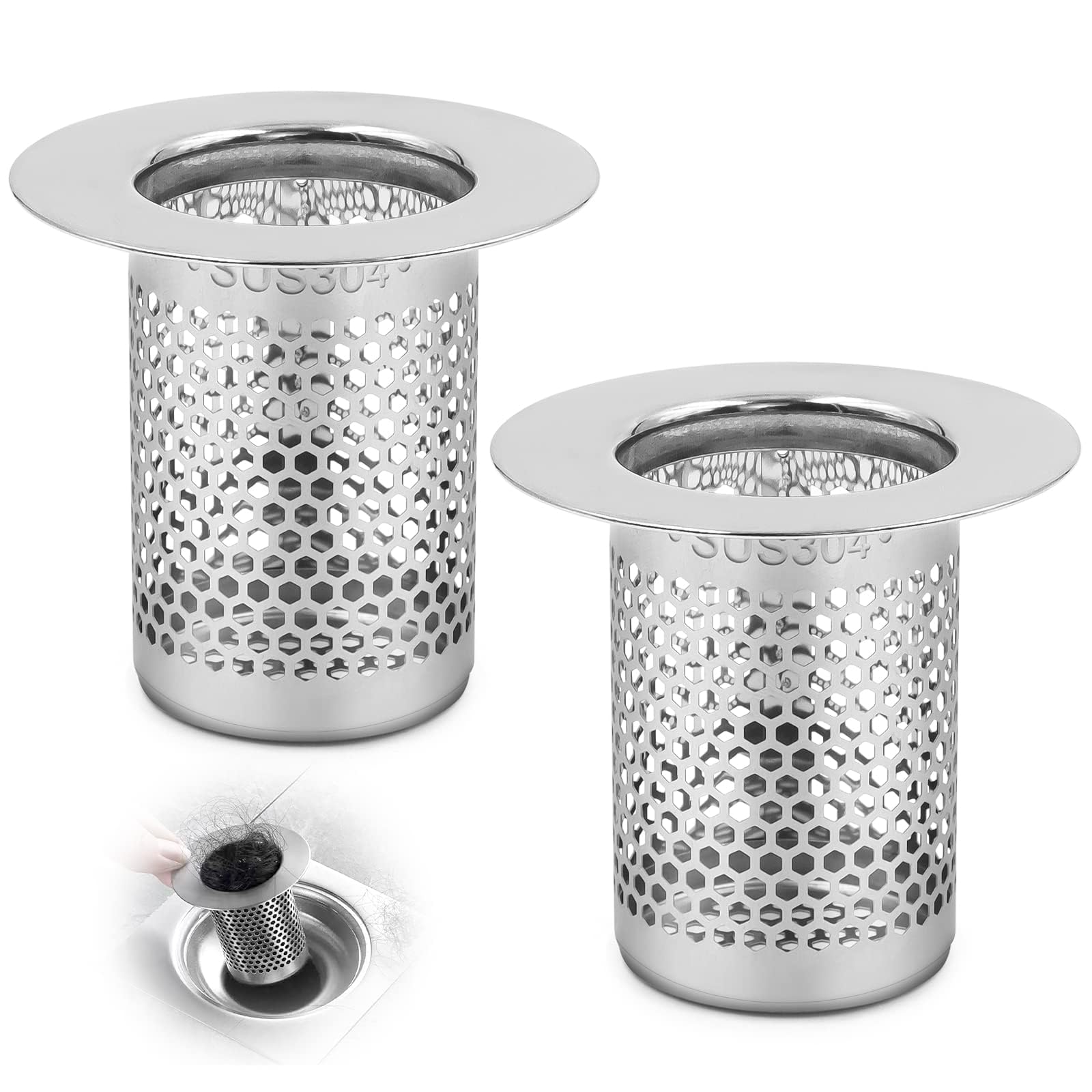 ZephyrHome 2 Set Edelstahl Abflusssieb, Rostfrei Langlebig und ...