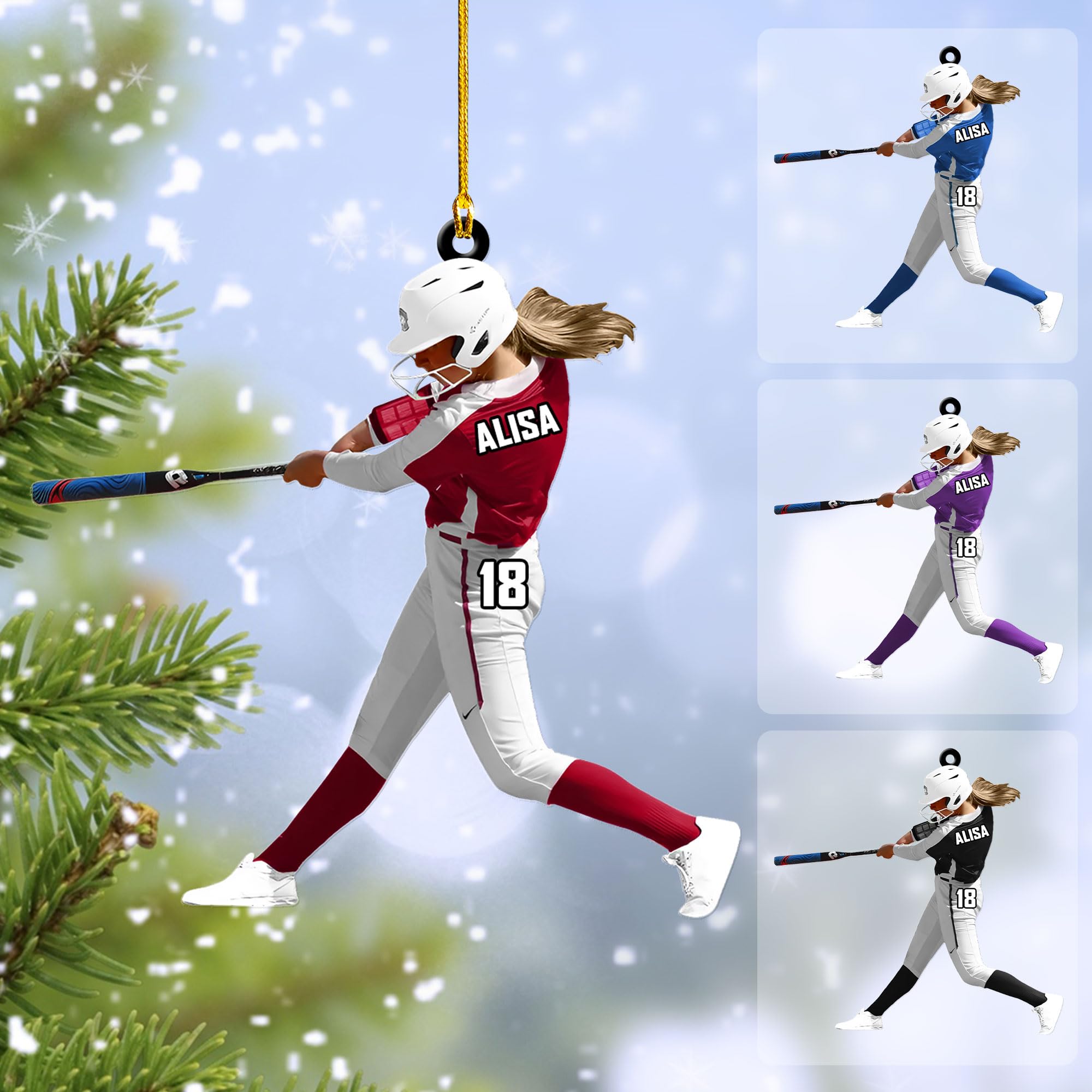 Amazon.com: Artparel Personalized Softball Ornament Christmas Tree ...