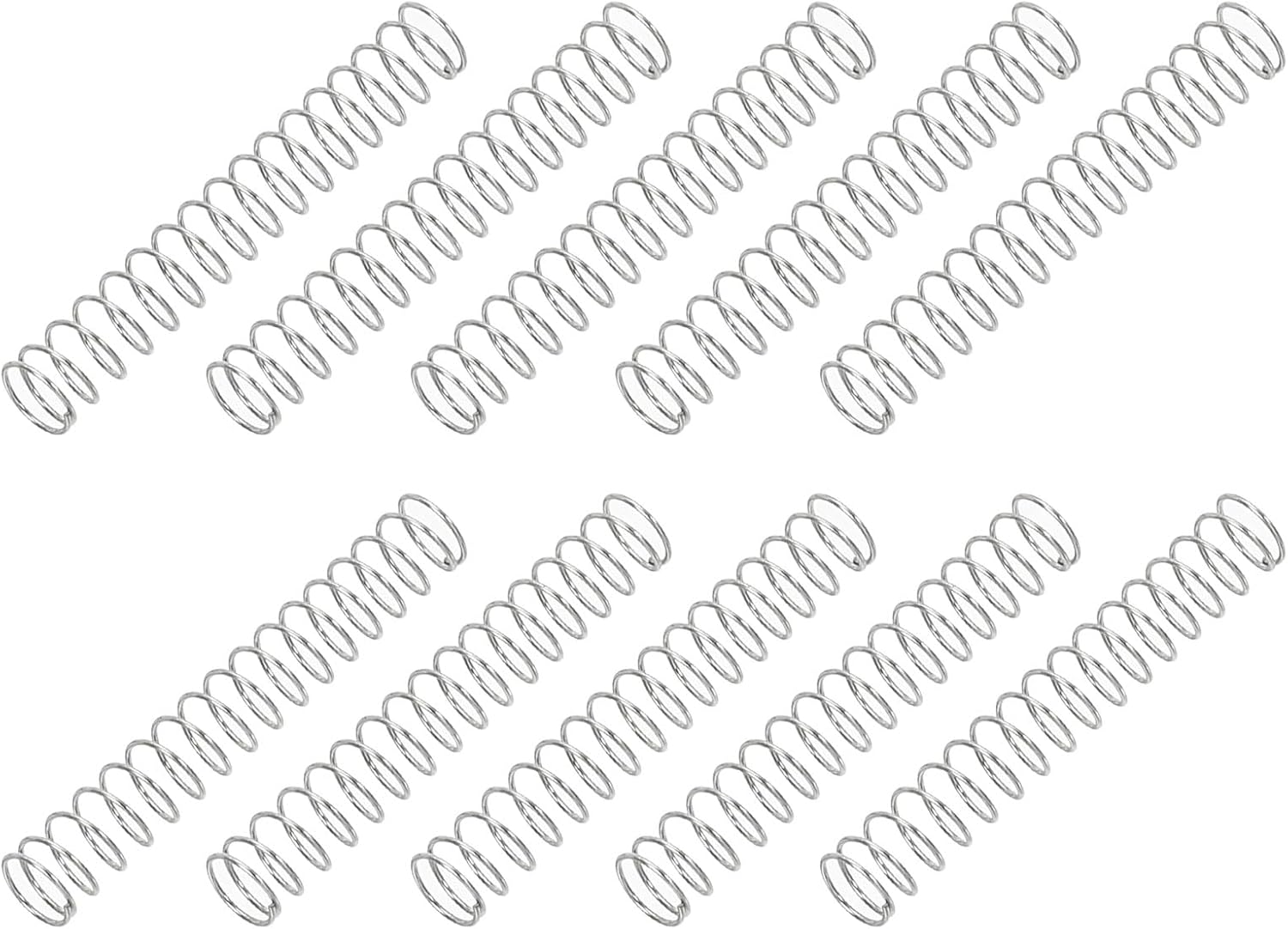 PATIKIL Compression Spring, 0.3mm Wire Dia x 4mm OD x 25mm L, 10 Pcs ...