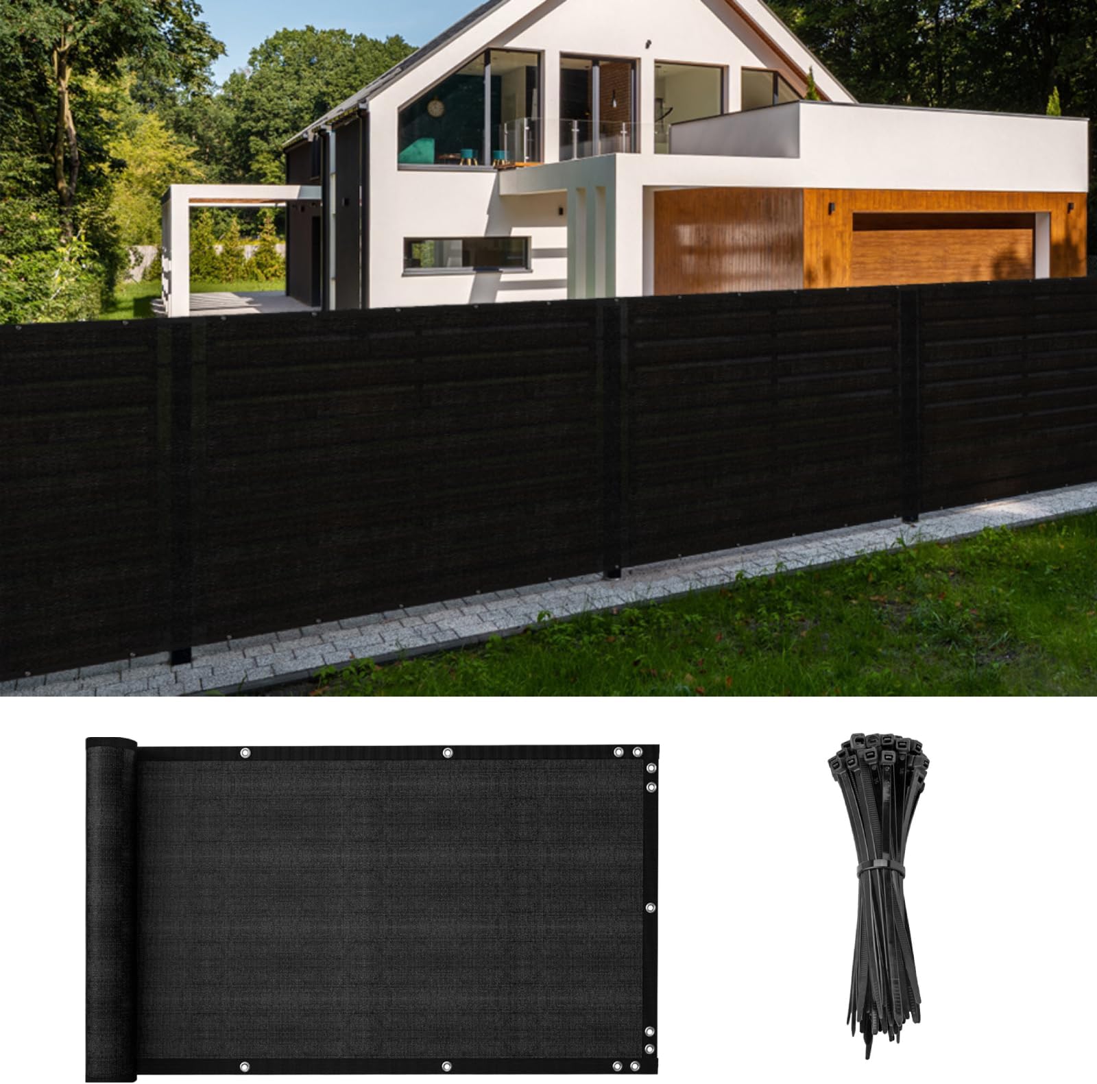 Amazon.com : Windyun 3Ft x 100Ft Wind Screen Privacy Screen Fence Black ...