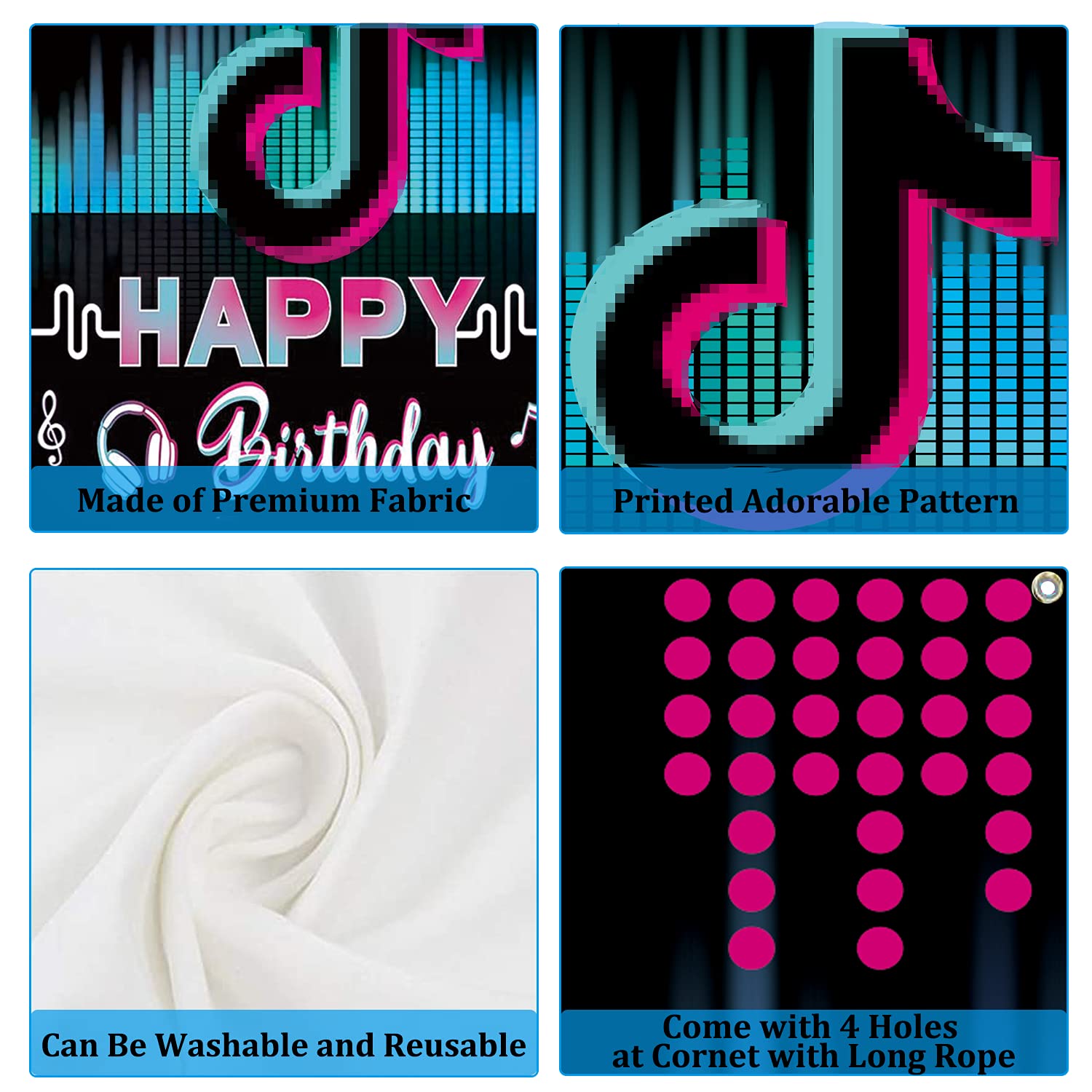 Buy TIC Toc Happy Birthday Banner Popular Social Media Birthday ...