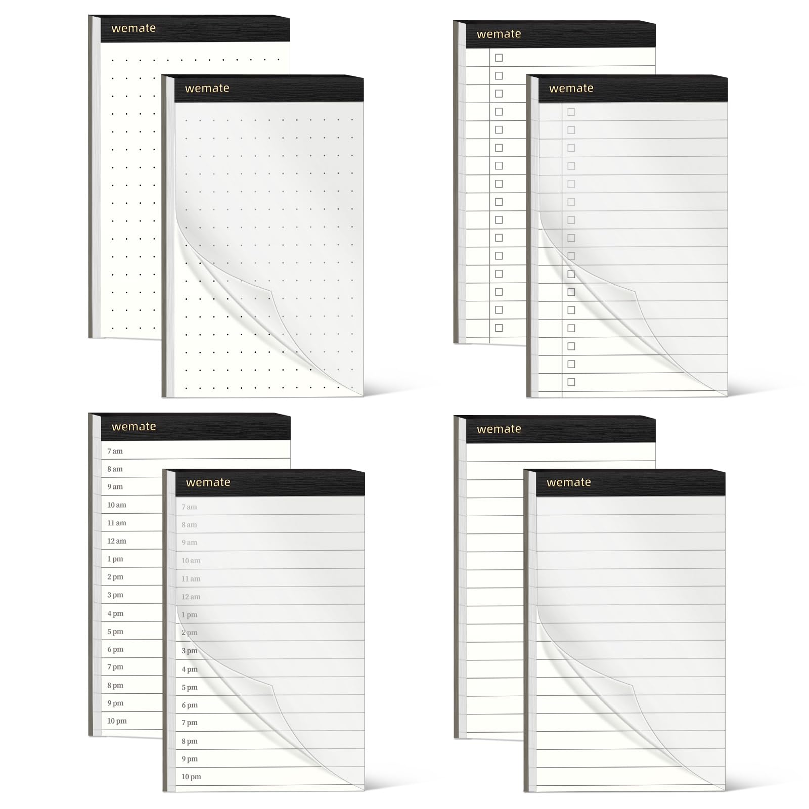Amazon.com : WEMATE 8Pcs Note Pads, Legal Pads 3.5 x 5, Time Schedule ...