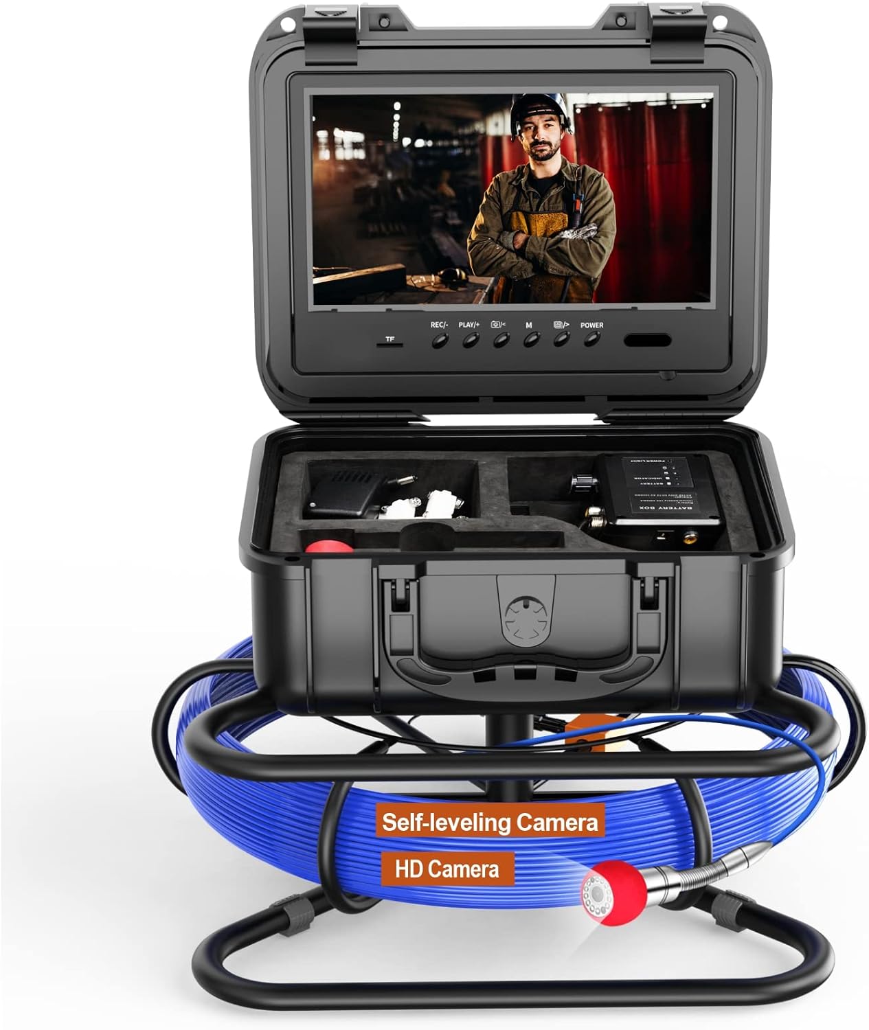 Amazon.com: Self-Leveling Sewer Camera 100FT, Anysun 9" HD Screen Pipe ...