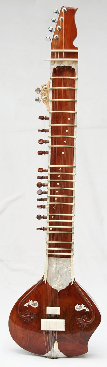 Amazon.com: GS MUSICALS STUDIO Sitar, Ultra Natural, All Wood, Semi ...