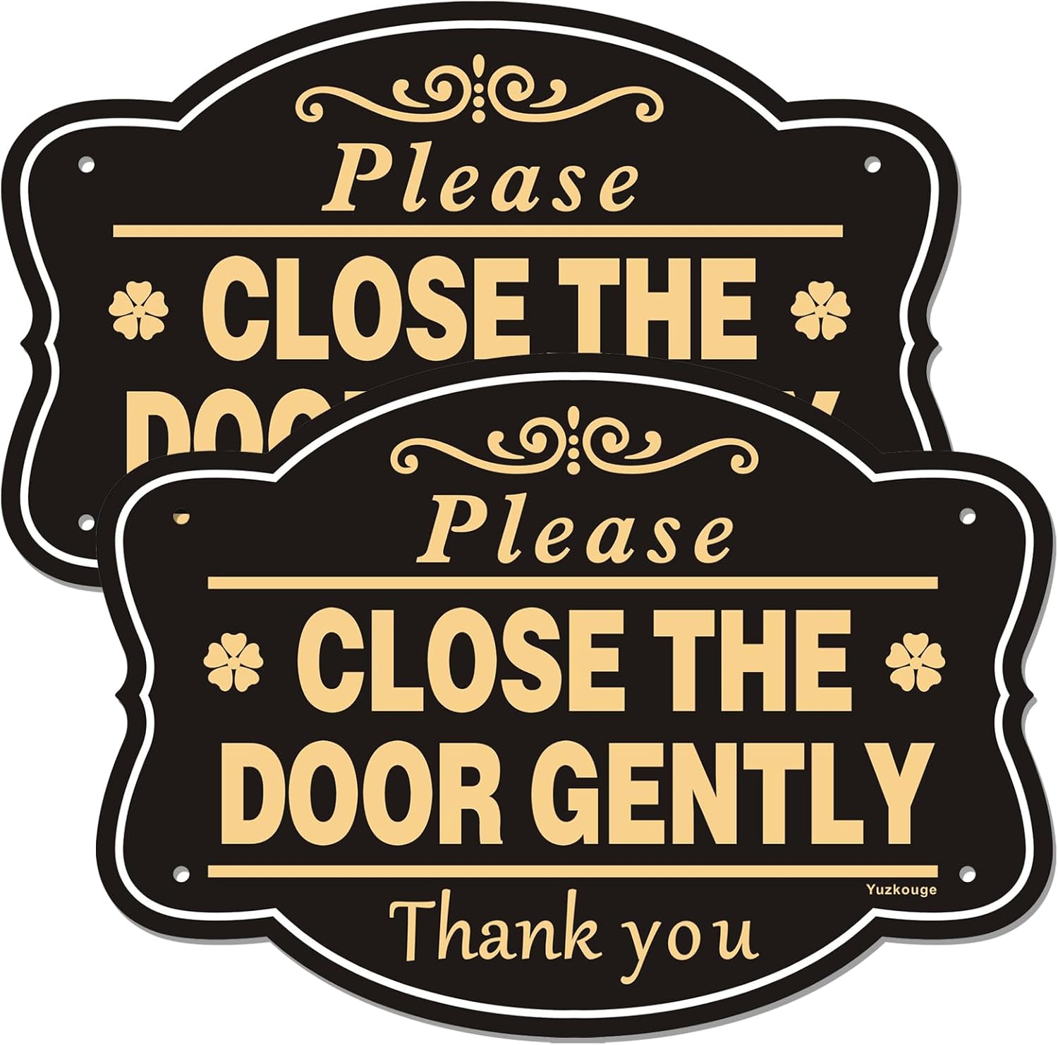 Yuzkouge 2 Pack Please Close The Door Gently Sign, 10” x 7” Rust Free ...