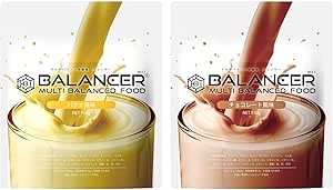 Amazon.co.jp: BALANCER バランサー 510g 2袋セット バナナ風味＆チョコレート風味 1日分の栄養20種類 栄養補助食品 人工甘味料不使用 栄養食 栄養ドリンク ...