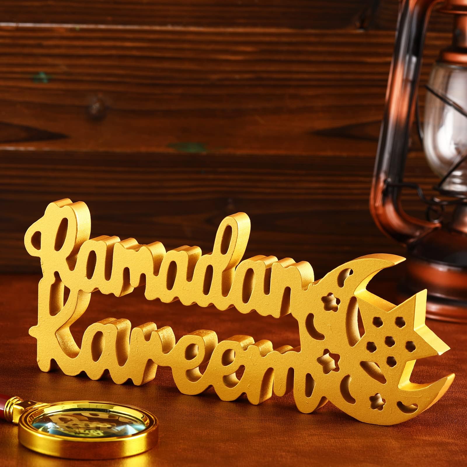 Amazon.com: Islamic Tabletop Decors Ramadan Mubarak Sign Ramadan Kareem ...