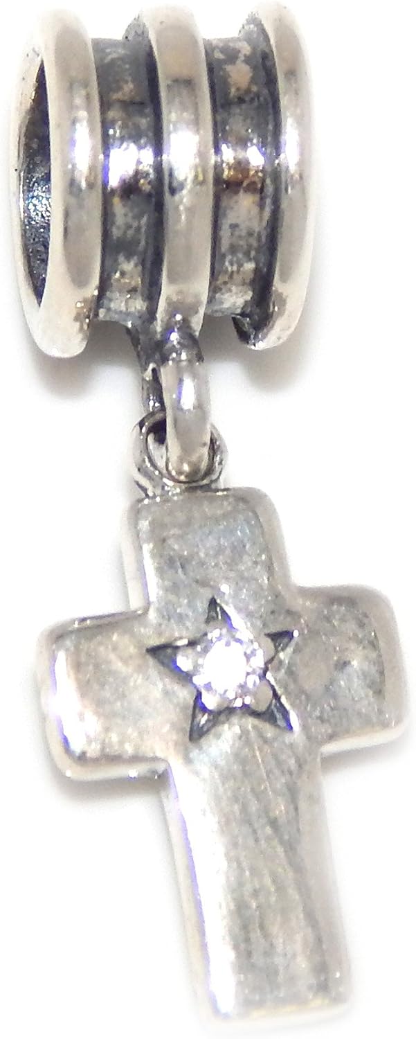 Amazon.com: ICYROSE Solid 925 Sterling Silver Dangling Cross with Star ...