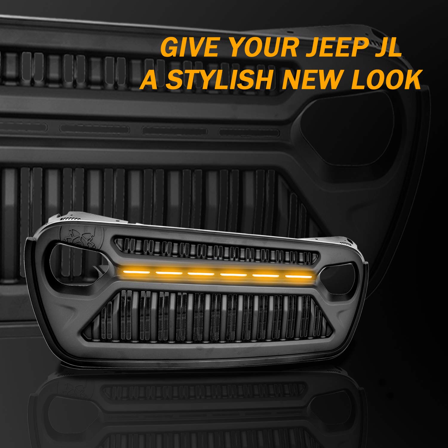 TOPFIRE Front Grill Compatible with 2018 2019 2020 2021 Jeep Wrangler ...