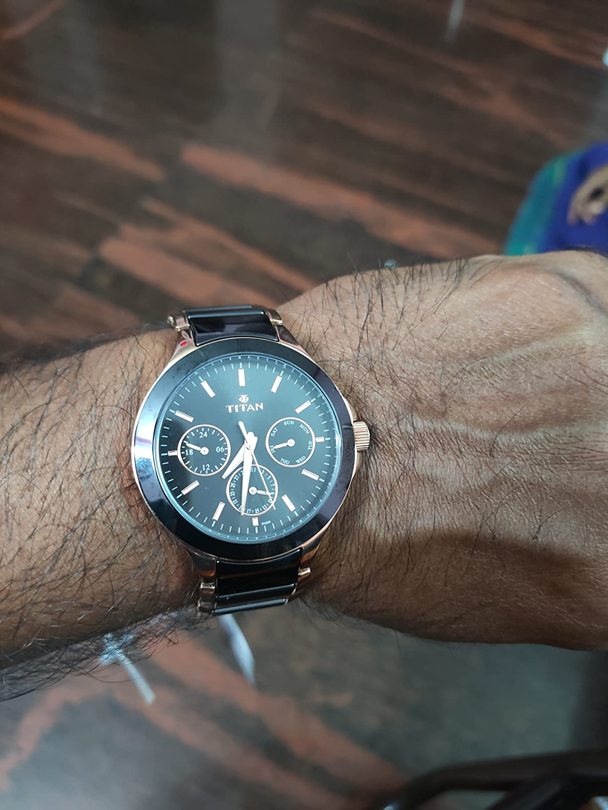 Titan Regalia Quartz Multifunction Black Dial Stainless Steel & Ceramic ...