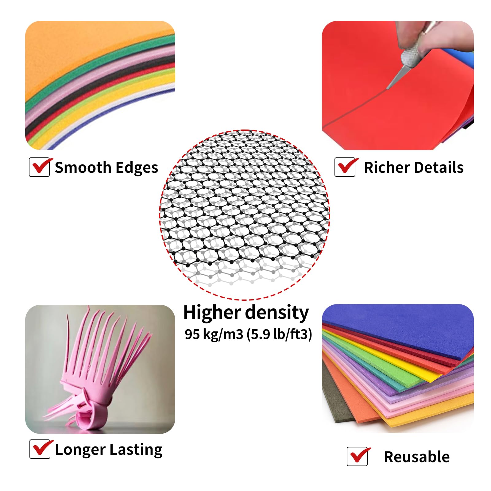 Snapklik.com : Zzrywuty 14 Pack EVA Craft Foam Sheets 7x11 Inch Color ...